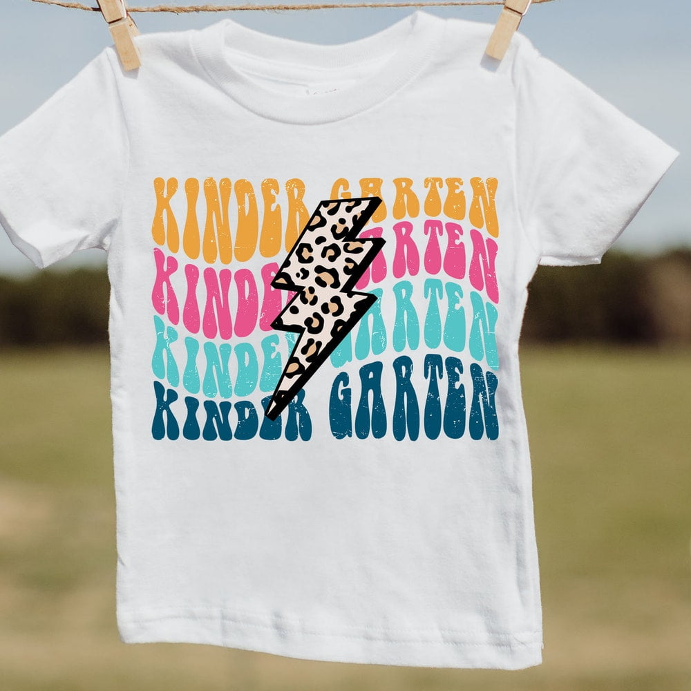 Kindergarten Shirt, Back To School Shirt, Retro Wavy Kindergarten Tee ...