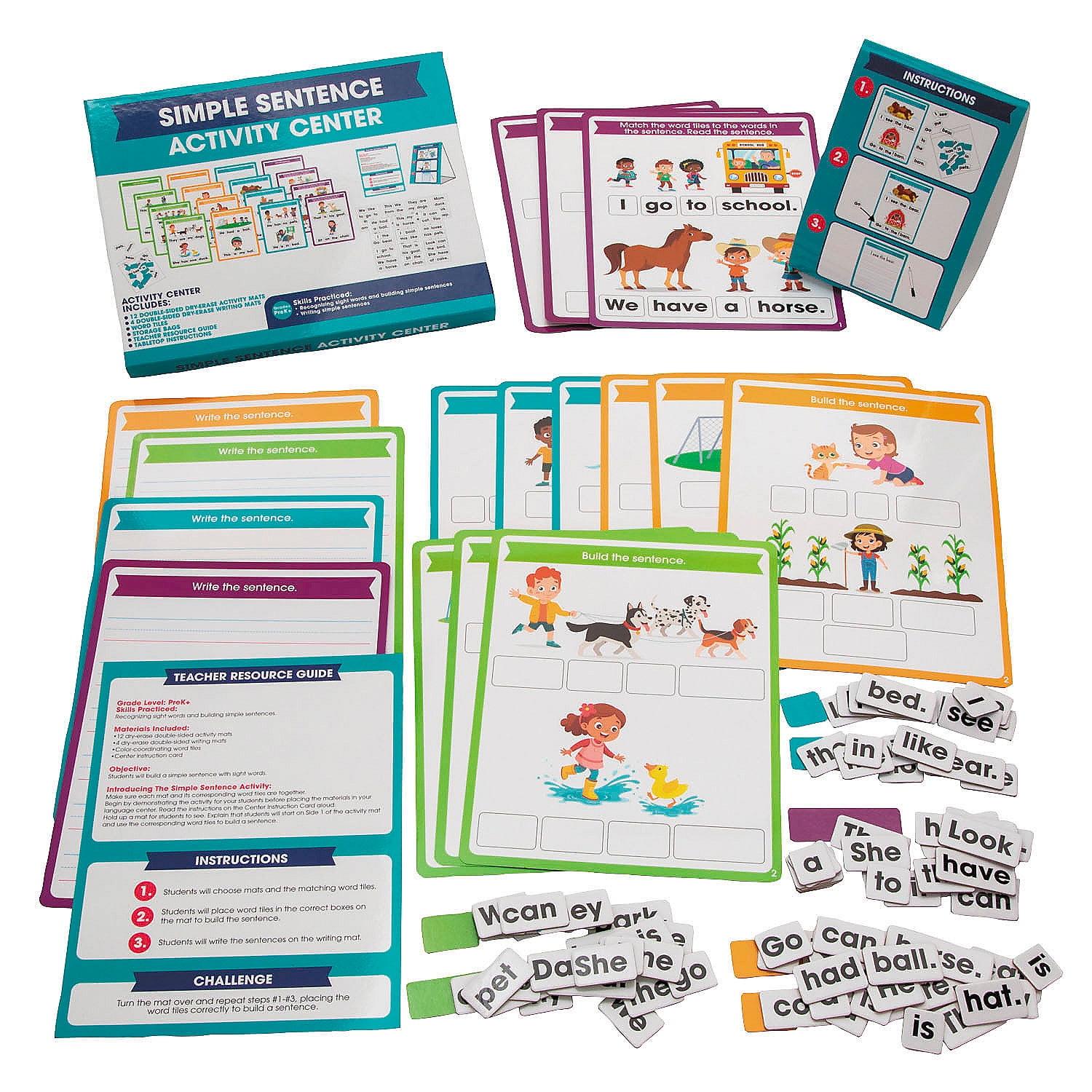 Kindergarten Simple Sentence Educational Activity Classroom Center Kit ...