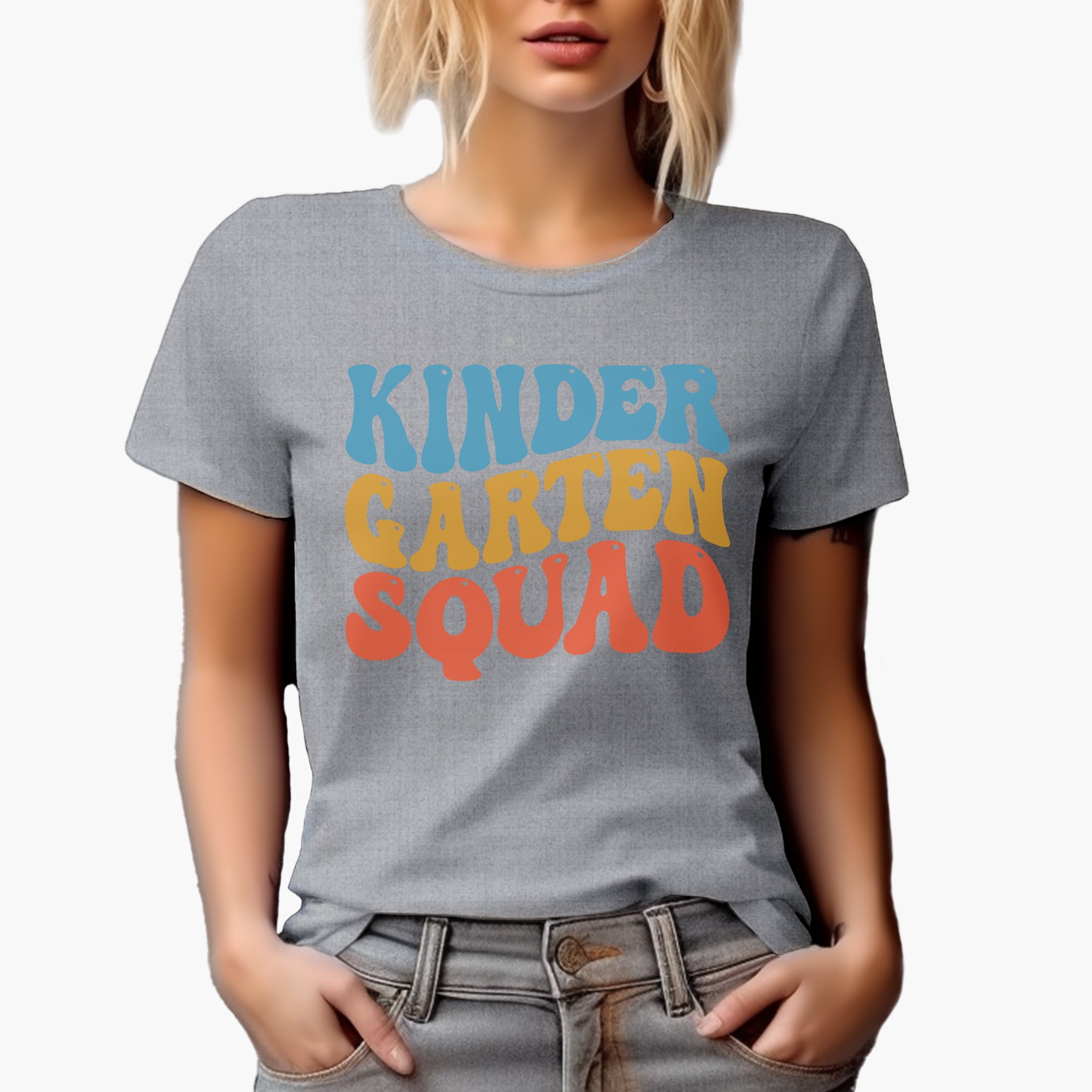 Kindergarten Squad, Preschool School Teacher Themed, Groovy Retro Wavy ...