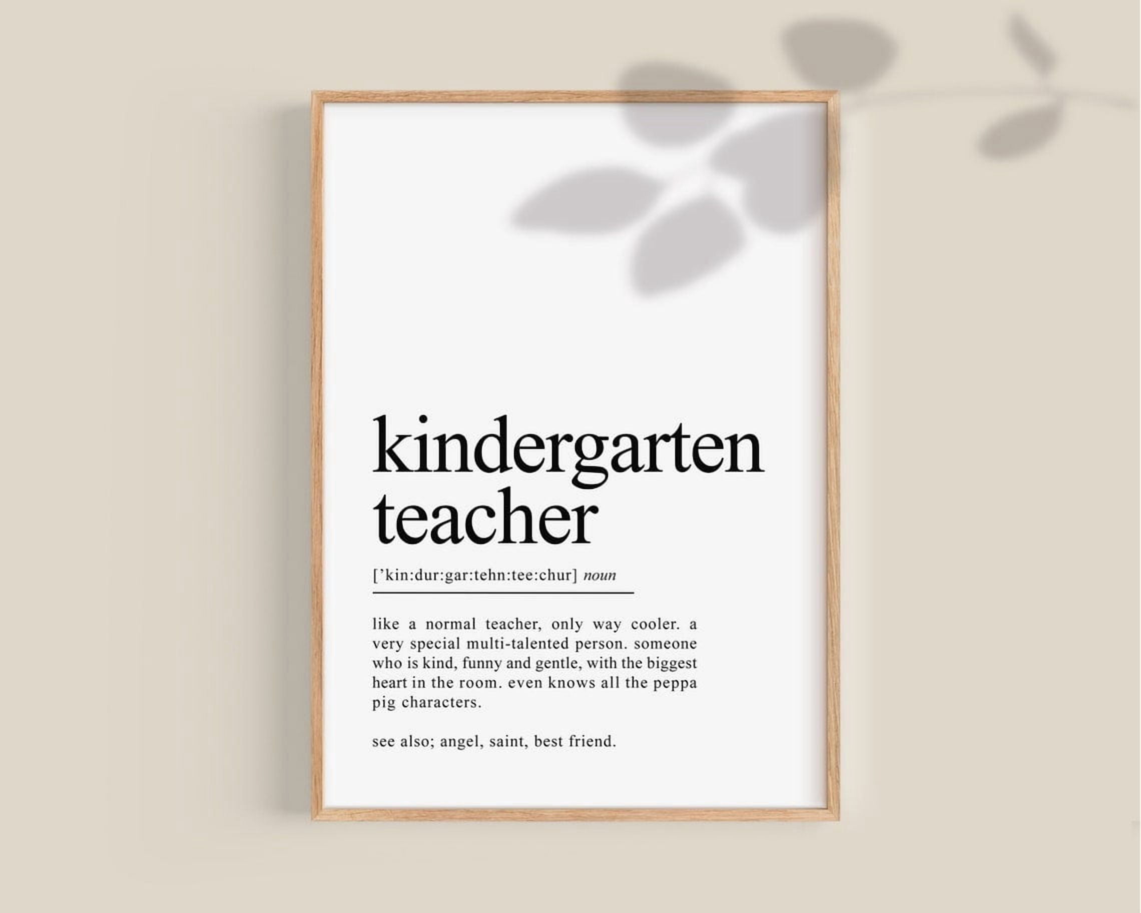 Kindergarten Teacher Definition Poster, Kindergarten Teacher ...