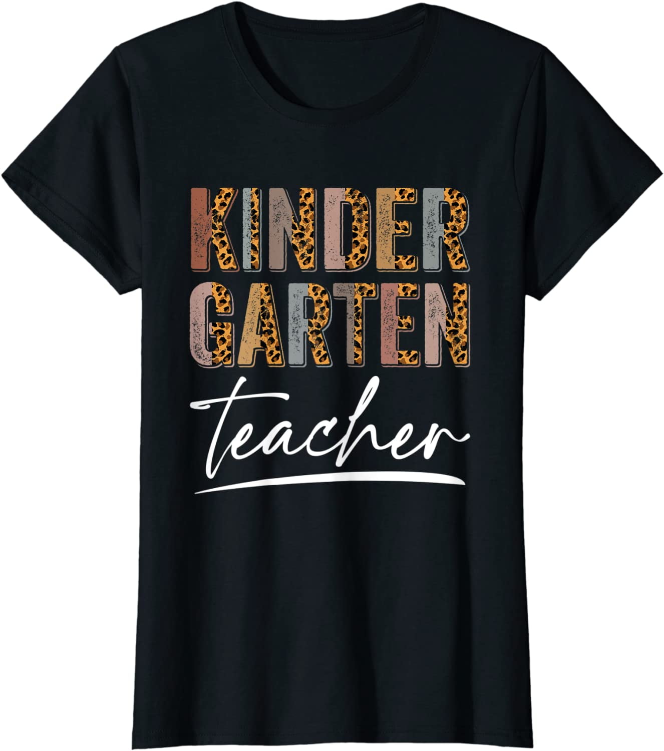 Kindergarten Teacher First Day Appreciation Leopard Teaching T-Shirt ...