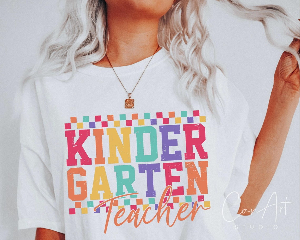 Kindergarten Teacher Png, Retro Distressed Design, Printable Art ...