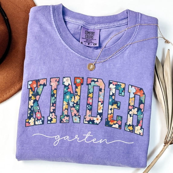 Kindergarten Teacher Shirt Floral Kinder Teacher TShirt Back to School ...