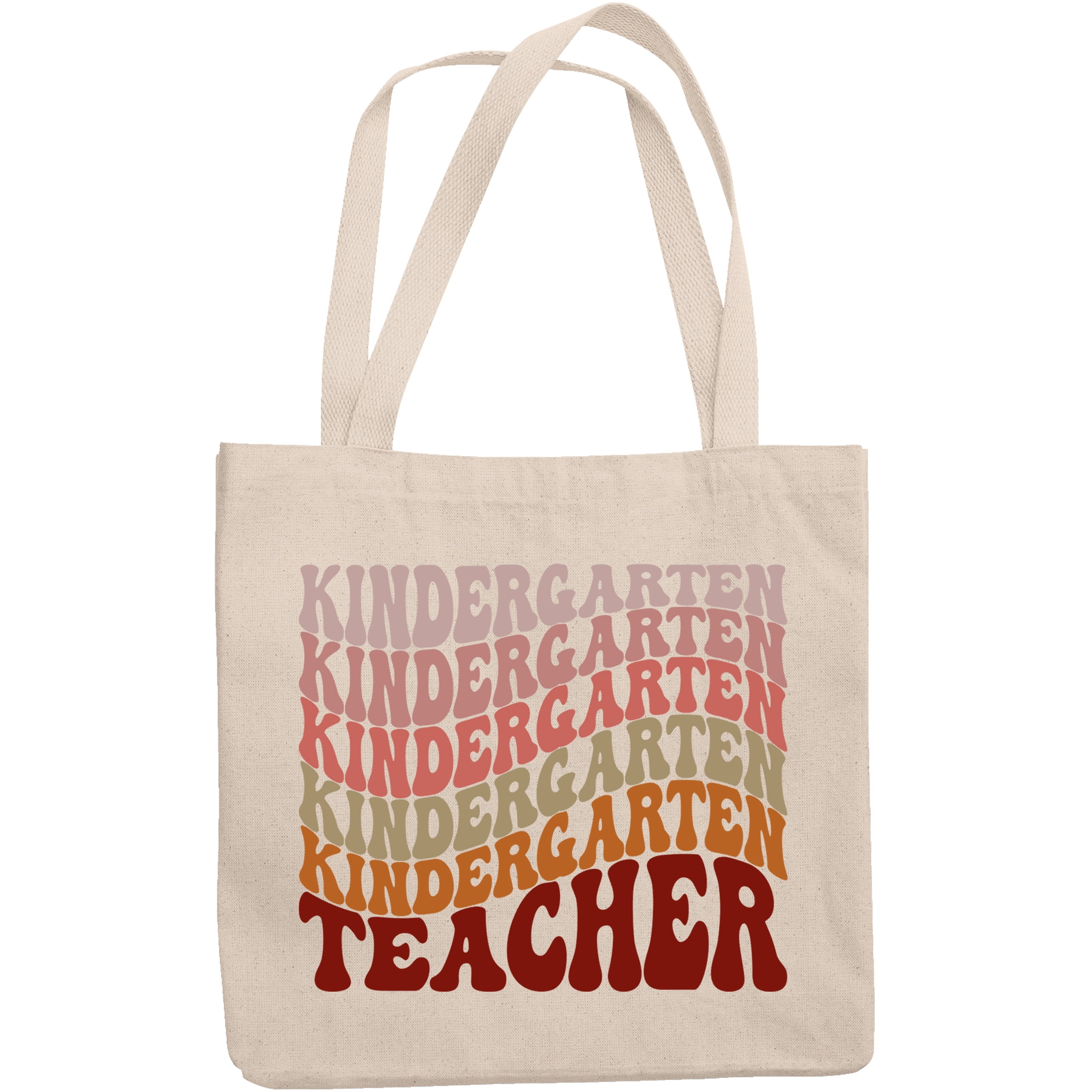 Kindergarten Teacher or Preschool Teacher, Groovy Retro Wavy Text Merch ...