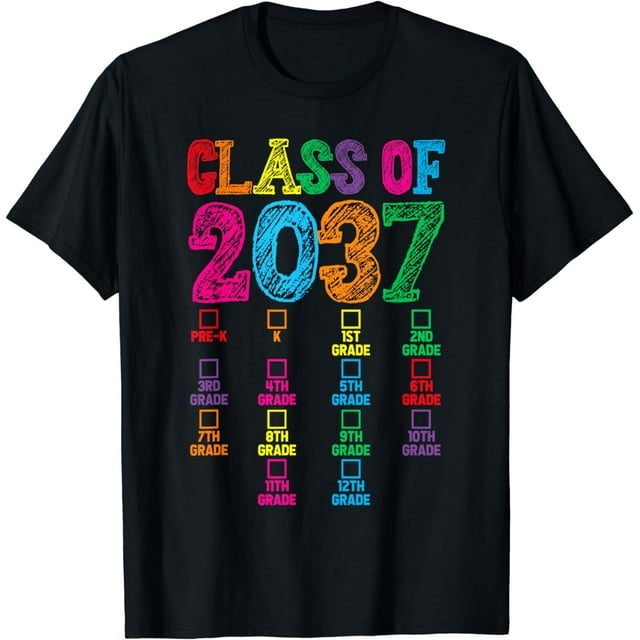 Kindergarten To Graduation Handprint Class Of 2037 T-Shirt - Walmart.com