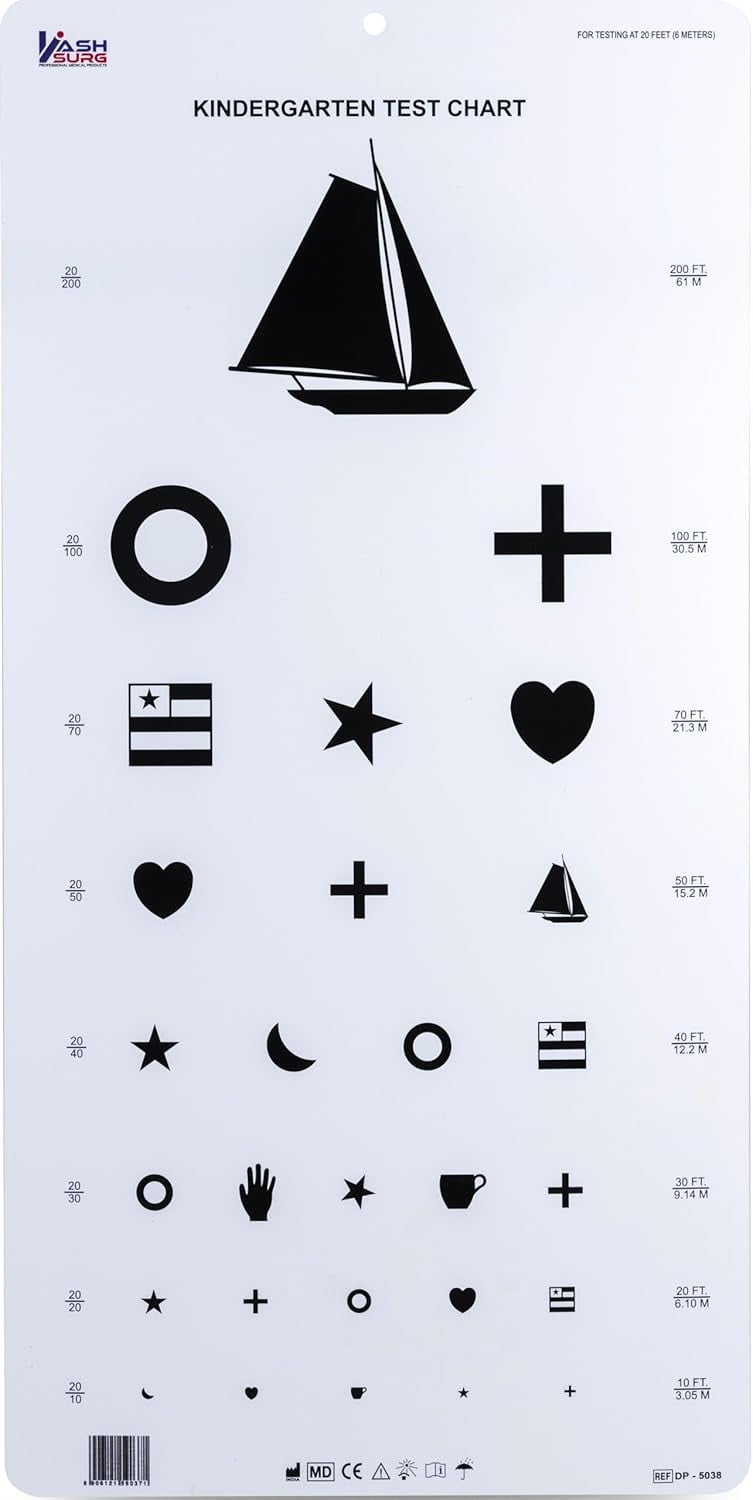 BASCH Kindergarten Visual Acuity Eye Chart 6m / 20ft - Walmart.com