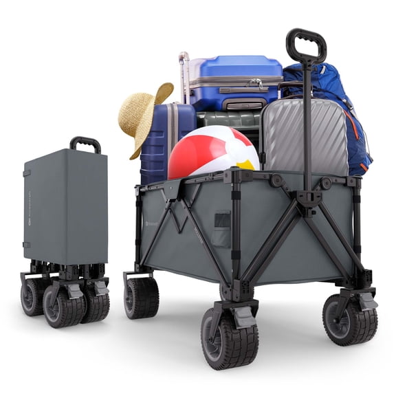 680 LBS Heavy Duty Folding Wagon Cart, All-Terrain Collapsible Utility ...