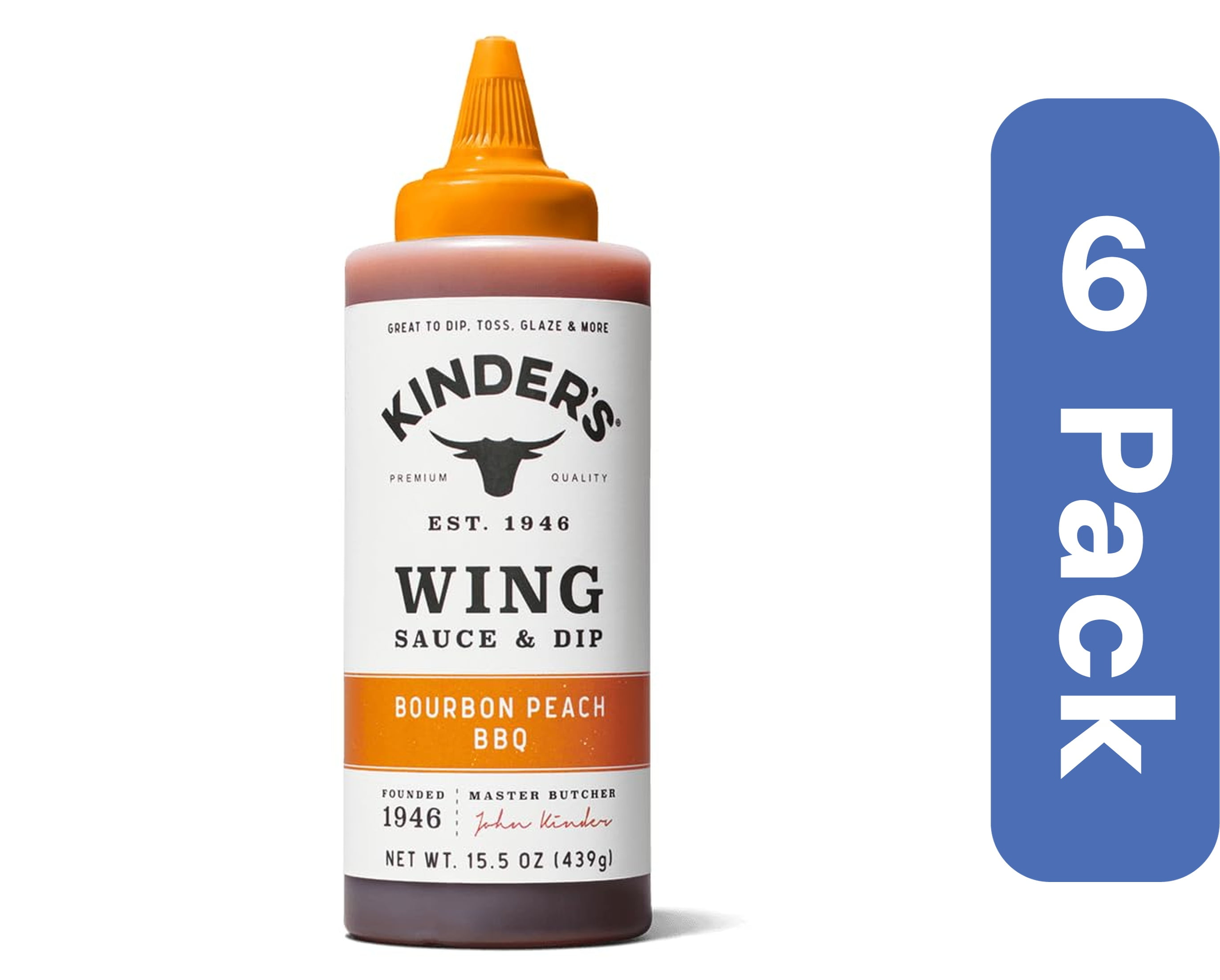 Kinders Bourbon Peach BBQ Wing Sauce 15.5 oz (Pack Of 6) - Walmart.com