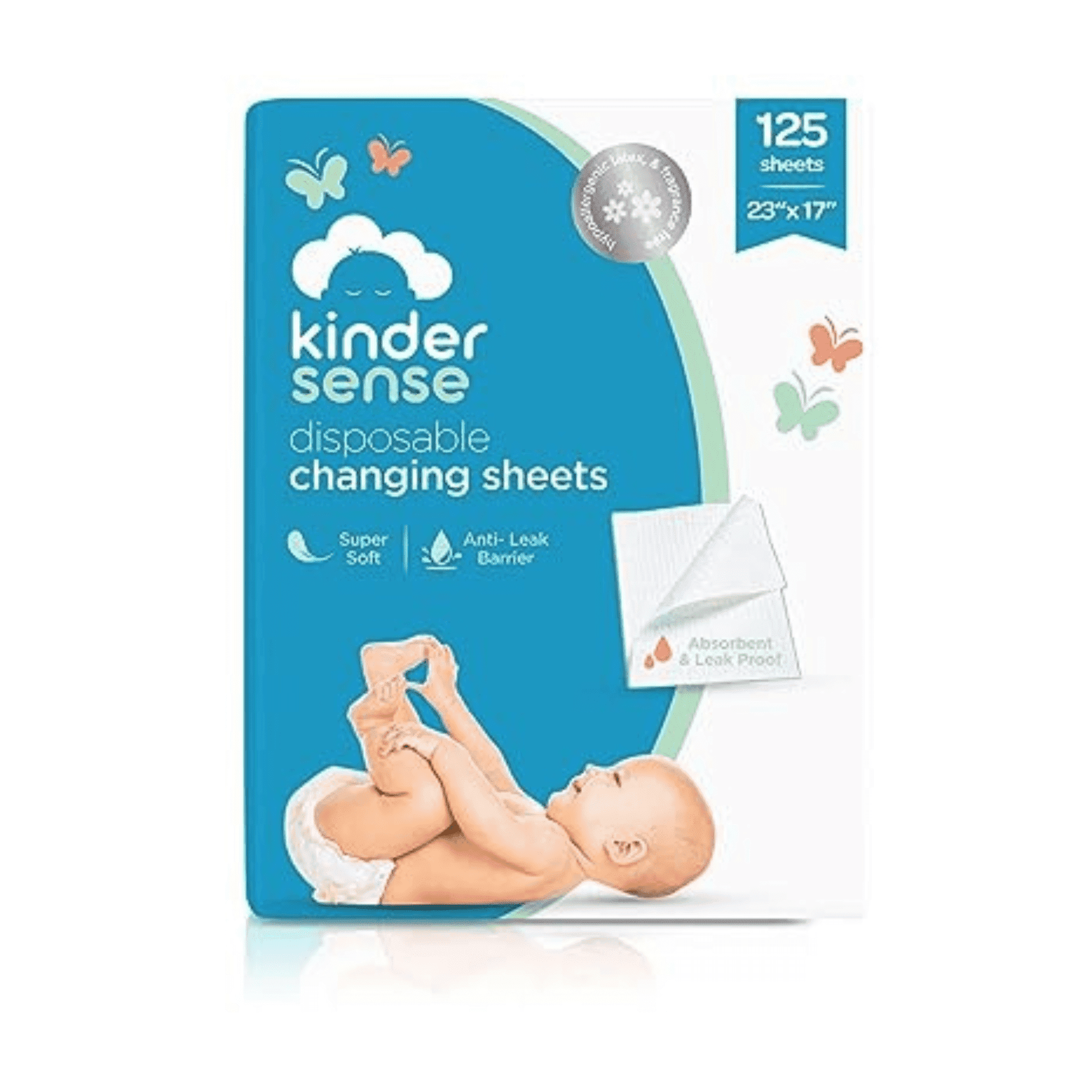 Kindersense White Disposable Diaper Changing Sheets, 125 Pack ...