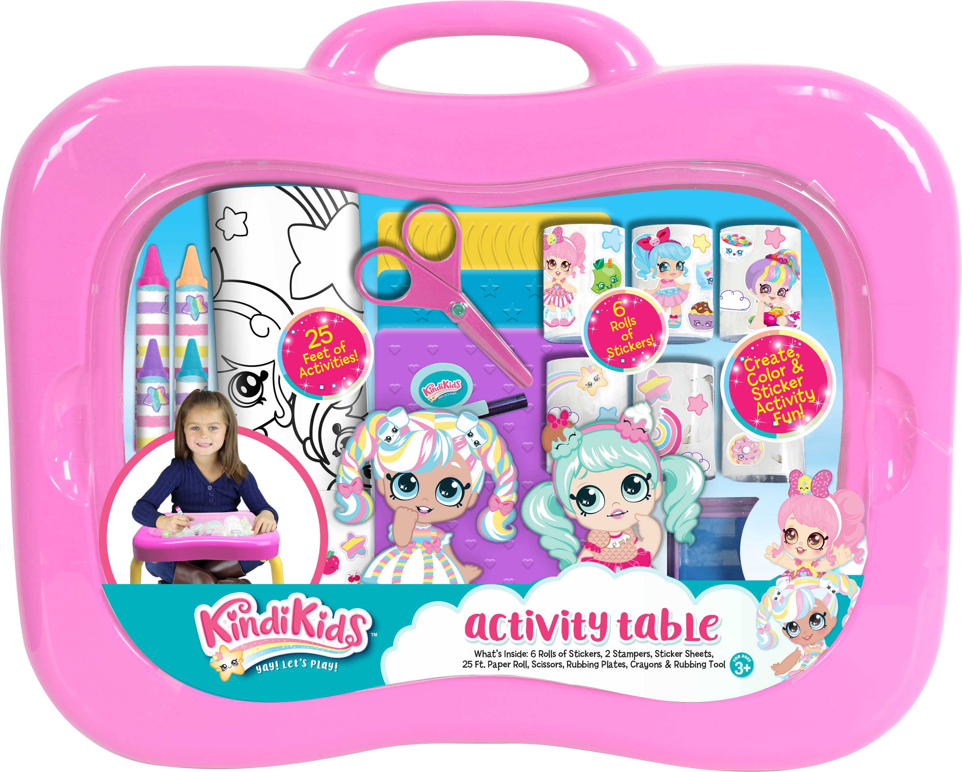 Kindi Kids Plastic Activity Table - multicolored, For Ages 3+ - Walmart.com