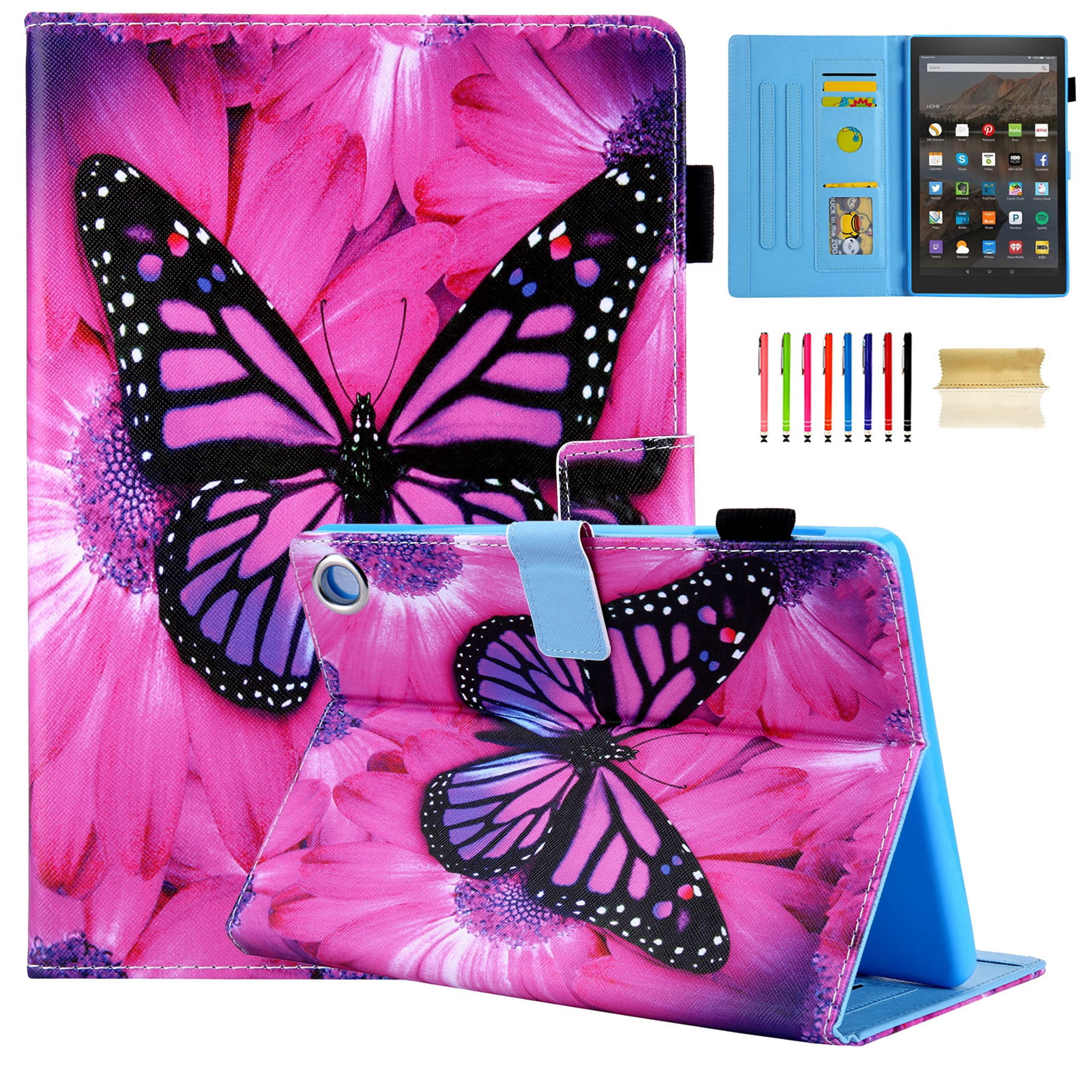 Kindle Fire HD 8" 2020 Case, Dteck PU Leather Folio Flip Stand Case ...
