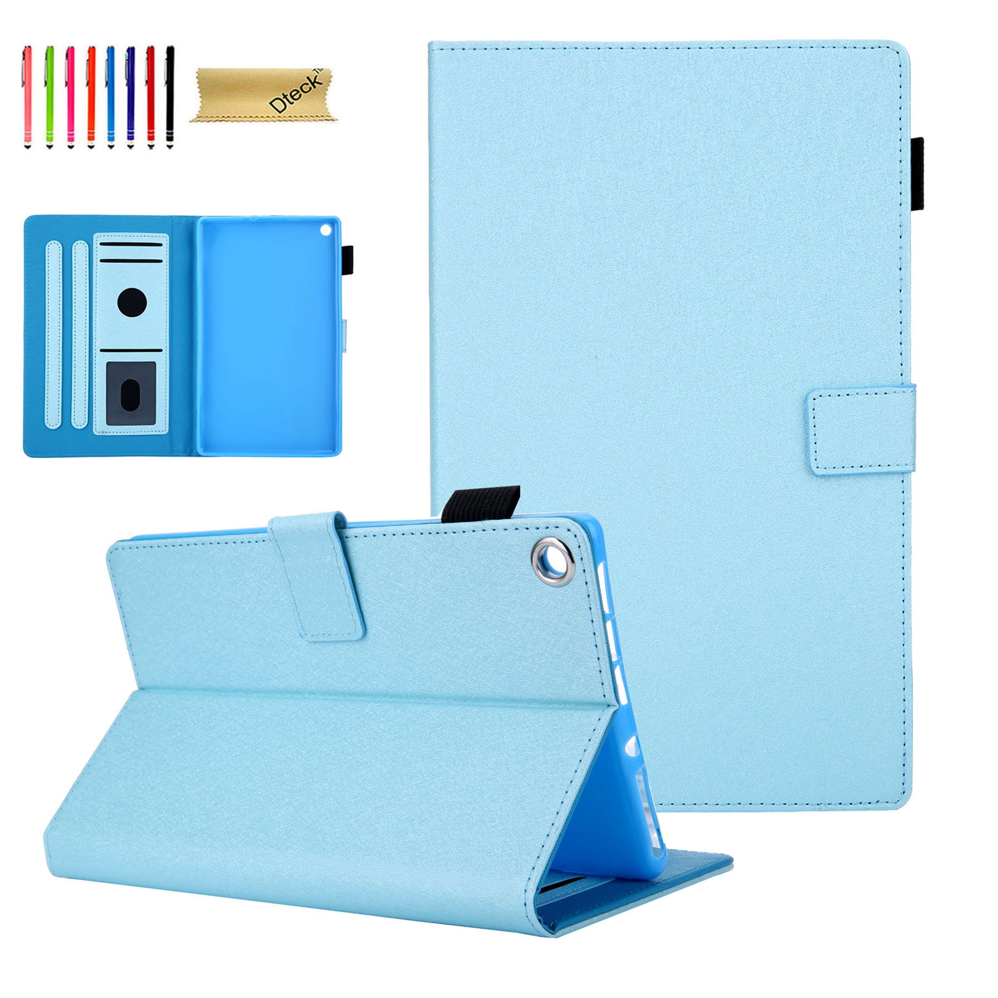 Kindle Fire HD 8 Case, Dteck PU Leather Magnetic Flip Folio Stand Case ...