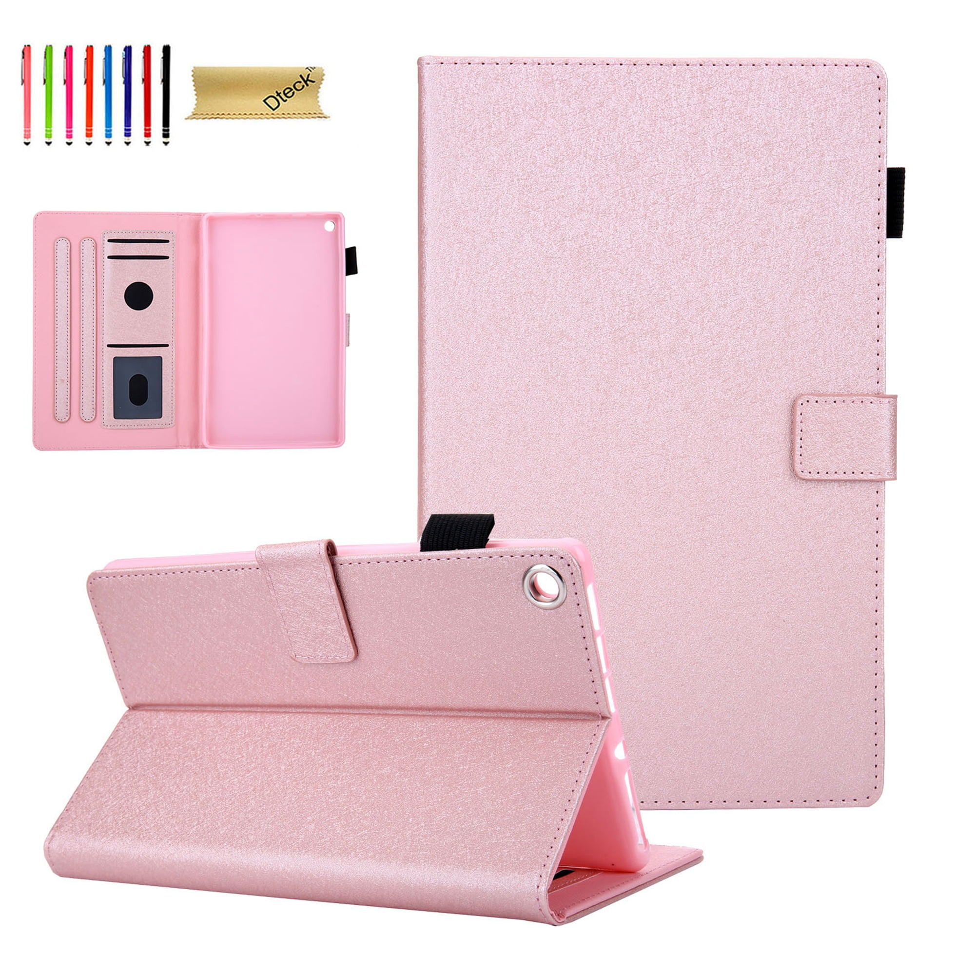 Kindle Fire HD 8 Case, Dteck PU Leather Magnetic Flip Folio Stand Case ...