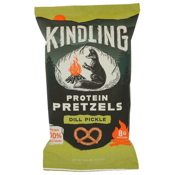 Kindling Snacks Pretzels Protein Dill Pickle 6.5 oz (Pack of 8 ...