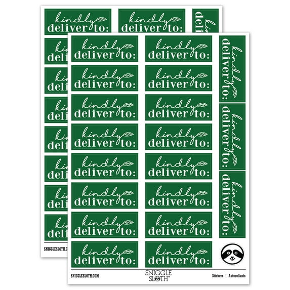 Kindly Deliver To Leaf Detail Letter Mail Sticker Set - Dark Green ...