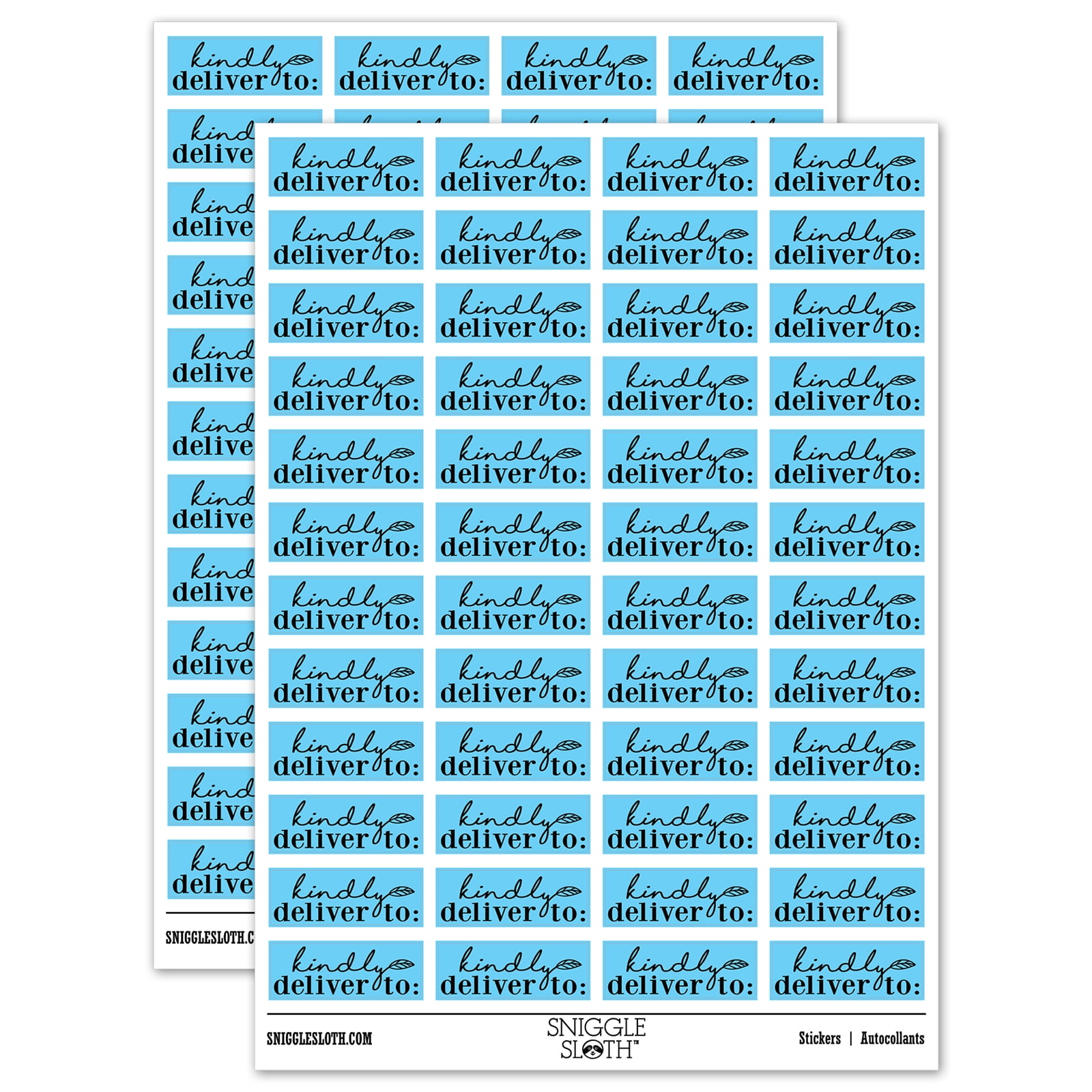 Kindly Deliver To Leaf Detail Letter Mail Sticker Set - Light Blue ...