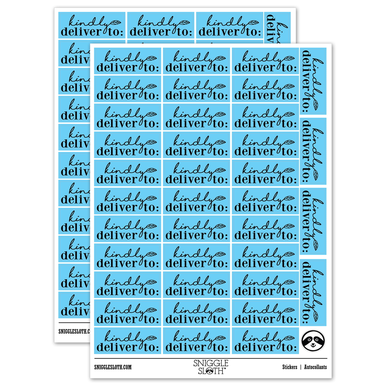 Kindly Deliver To Leaf Detail Letter Mail Sticker Set - Light Blue ...