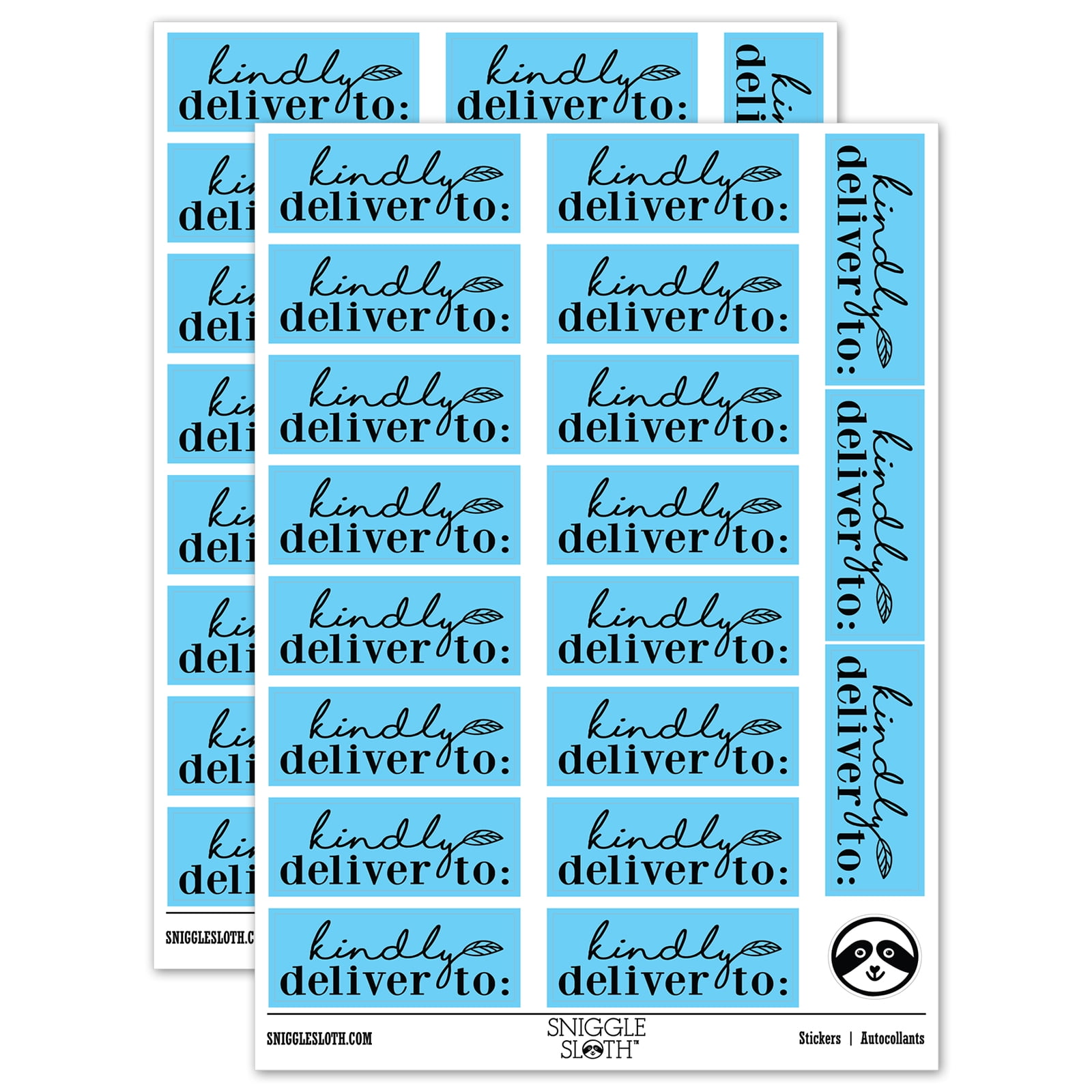 Kindly Deliver To Leaf Detail Letter Mail Sticker Set - Light Blue ...
