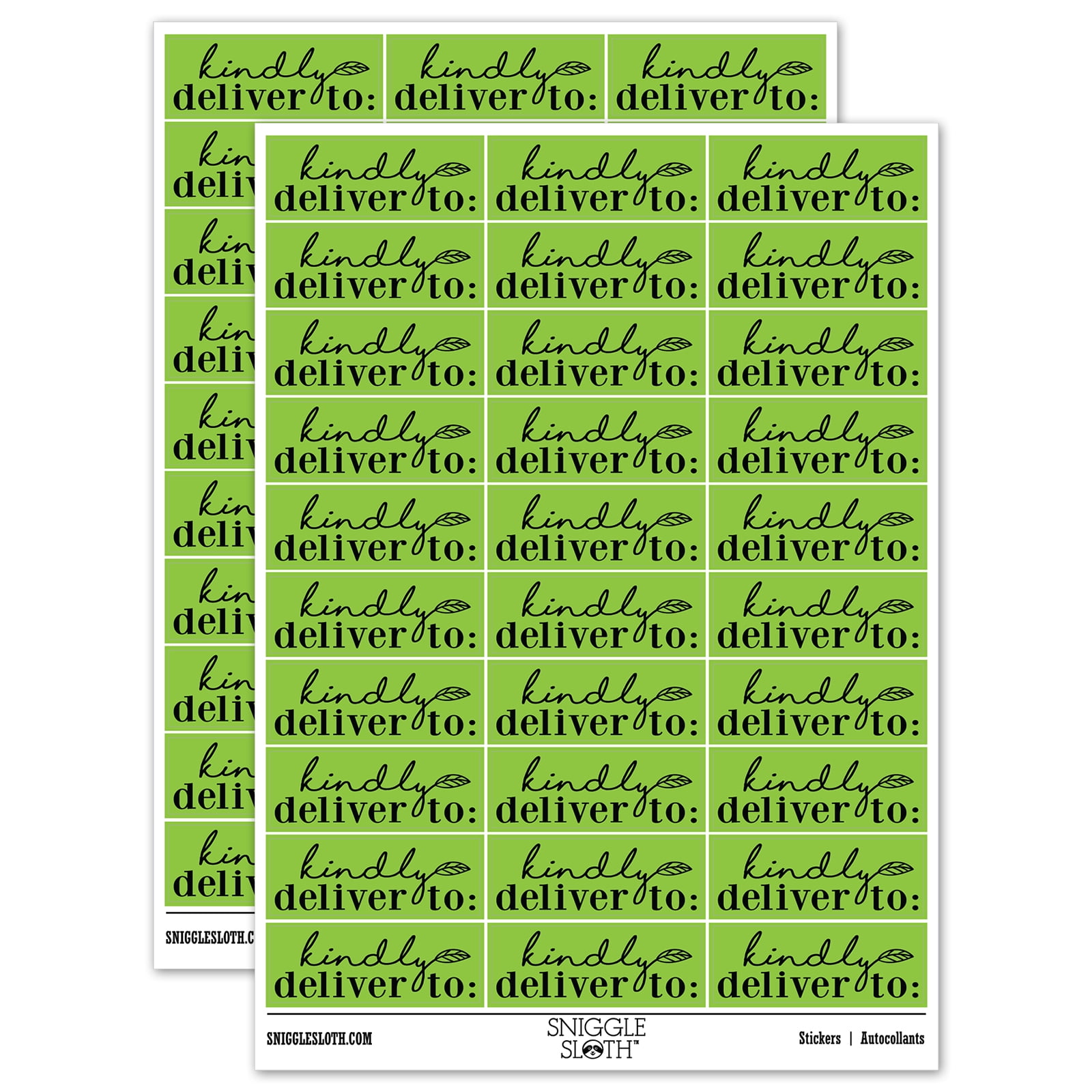 Kindly Deliver To Leaf Detail Letter Mail Sticker Set - Light Green ...