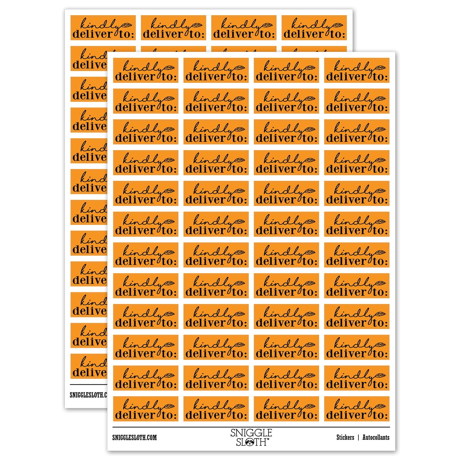 Kindly Deliver To Leaf Detail Letter Mail Sticker Set - Orange - Gloss ...