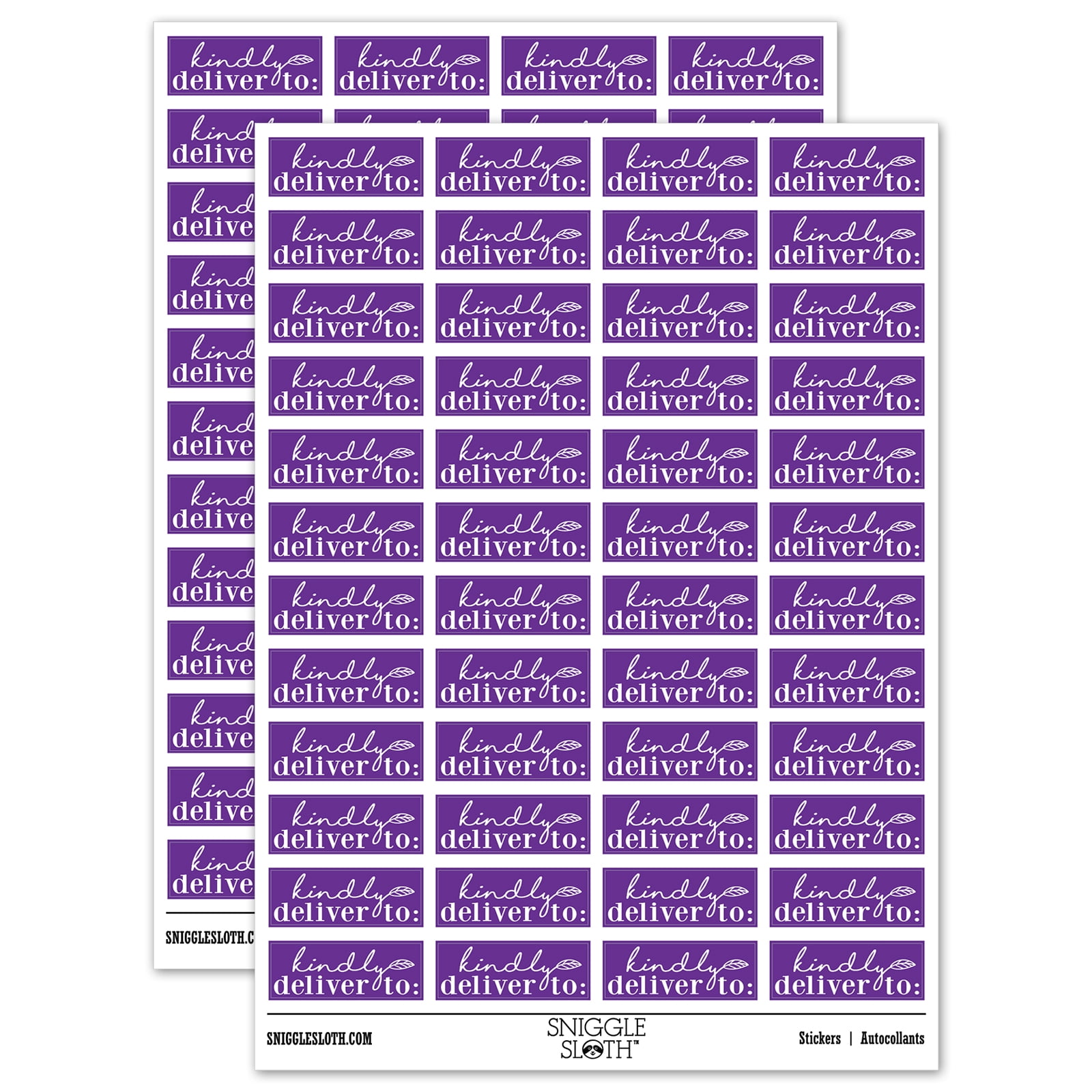 Kindly Deliver To Leaf Detail Letter Mail Sticker Set - Purple - Matte ...