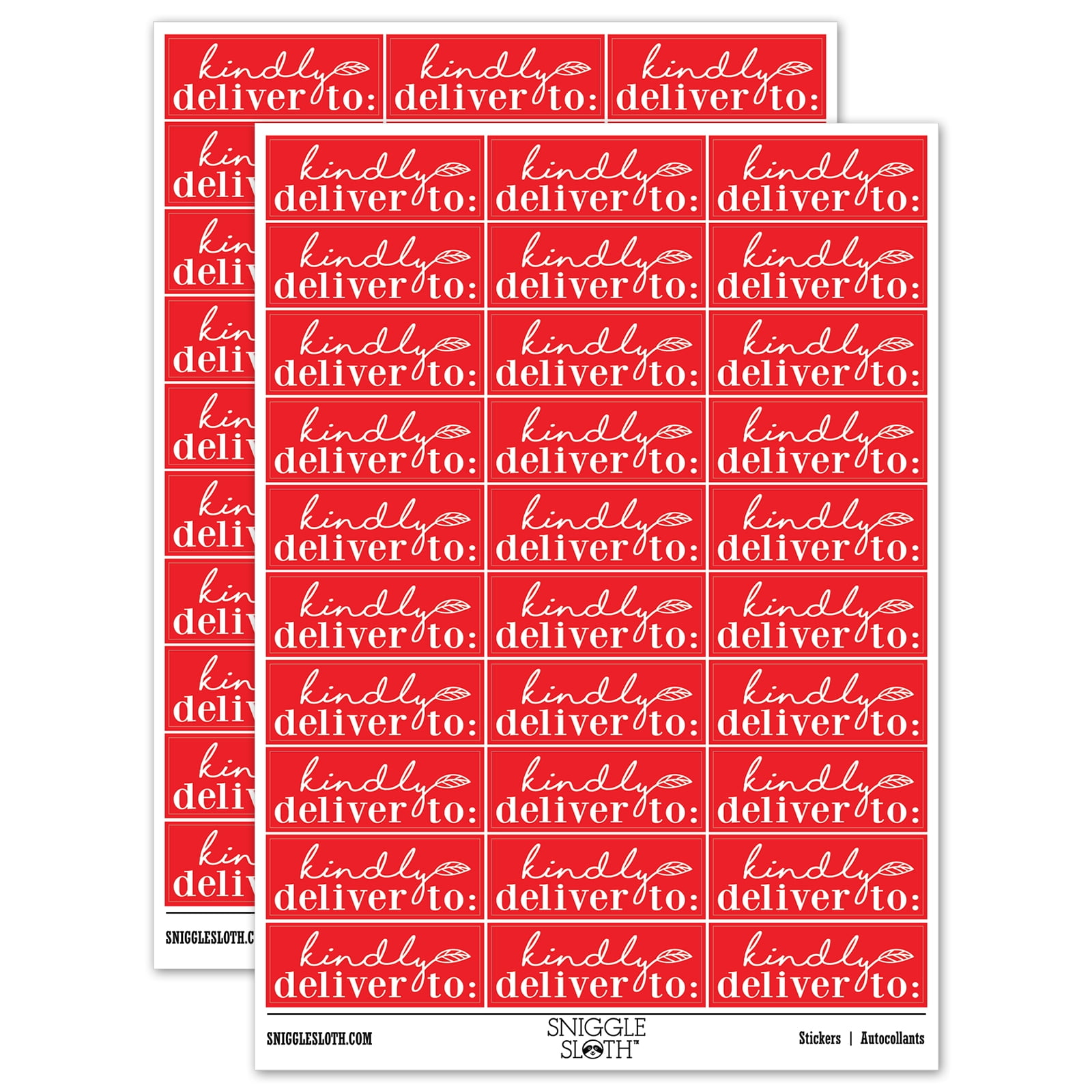 Kindly Deliver To Leaf Detail Letter Mail Sticker Set - Red - Gloss ...