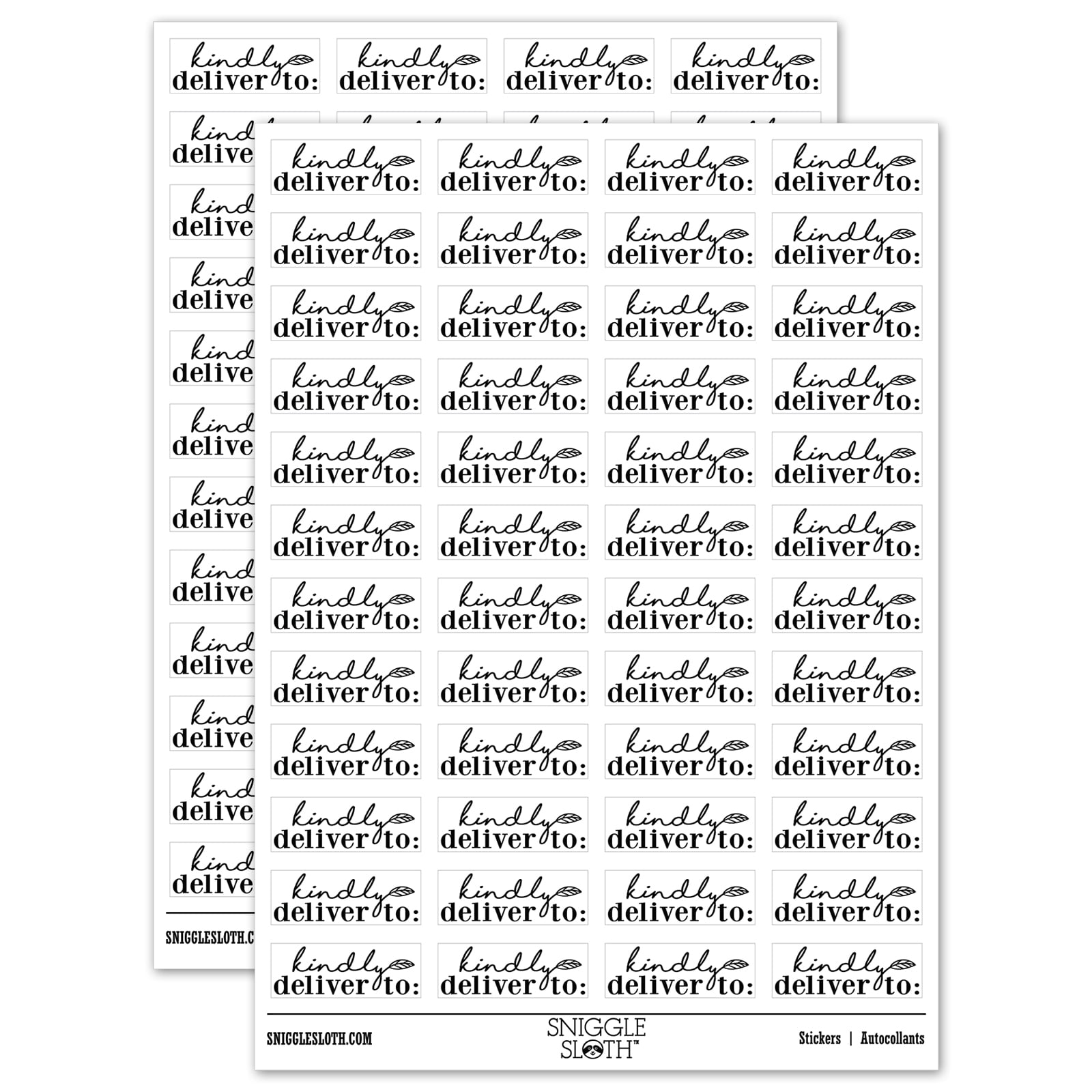 Kindly Deliver To Leaf Detail Letter Mail Sticker Set - White - Gloss ...