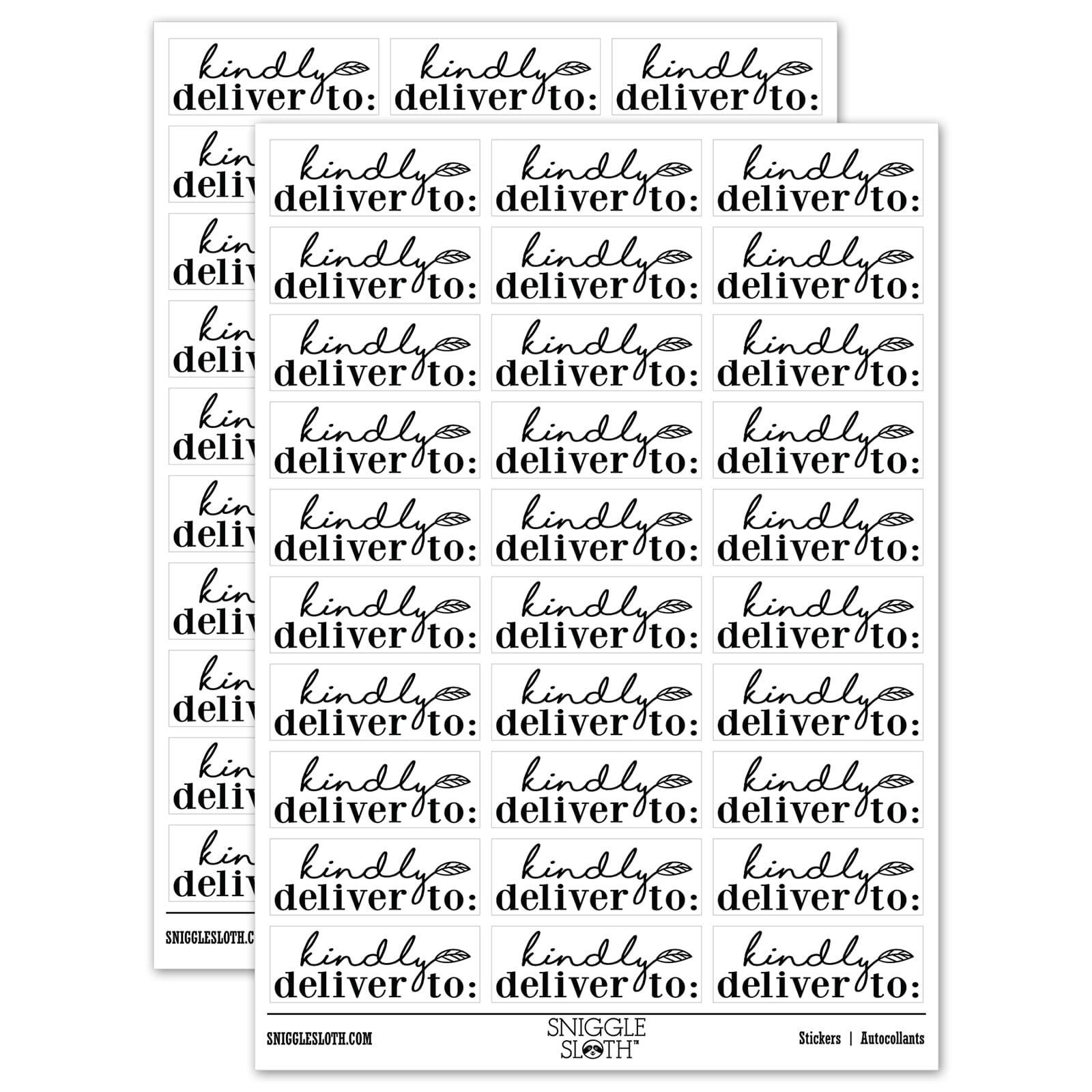 Kindly Deliver To Leaf Detail Letter Mail Sticker Set - White - Gloss ...