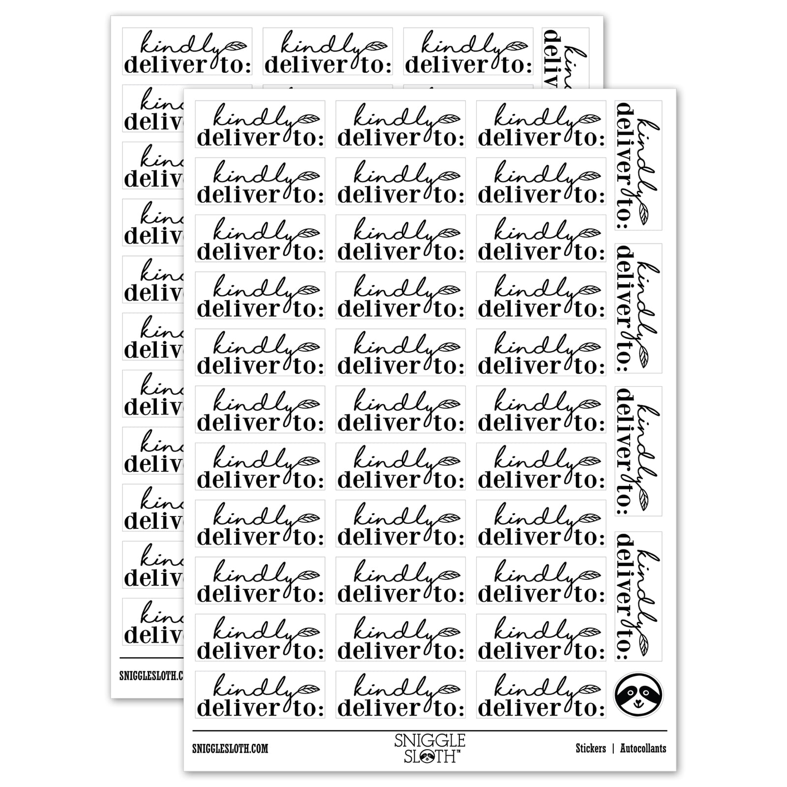 Kindly Deliver To Leaf Detail Letter Mail Sticker Set - White - Matte ...