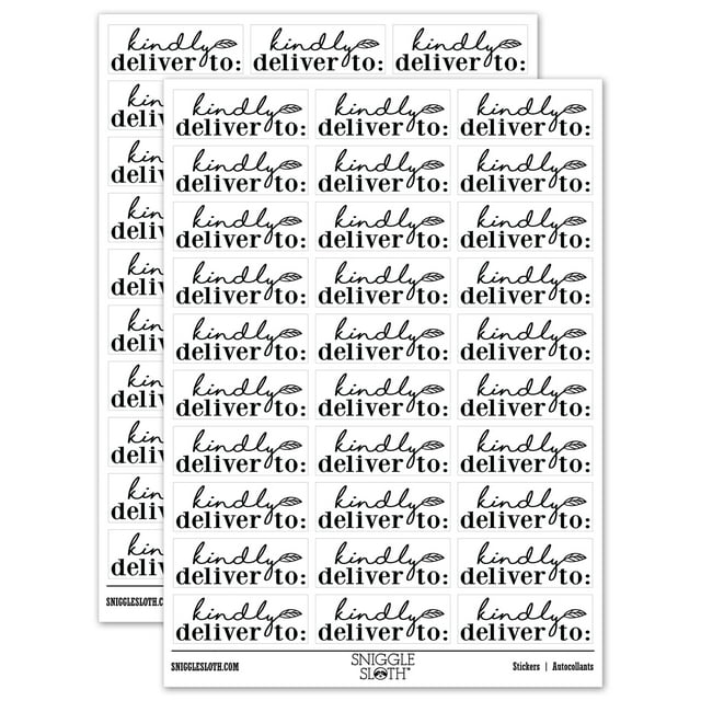 Kindly Deliver To Leaf Detail Letter Mail Sticker Set - White - Matte ...