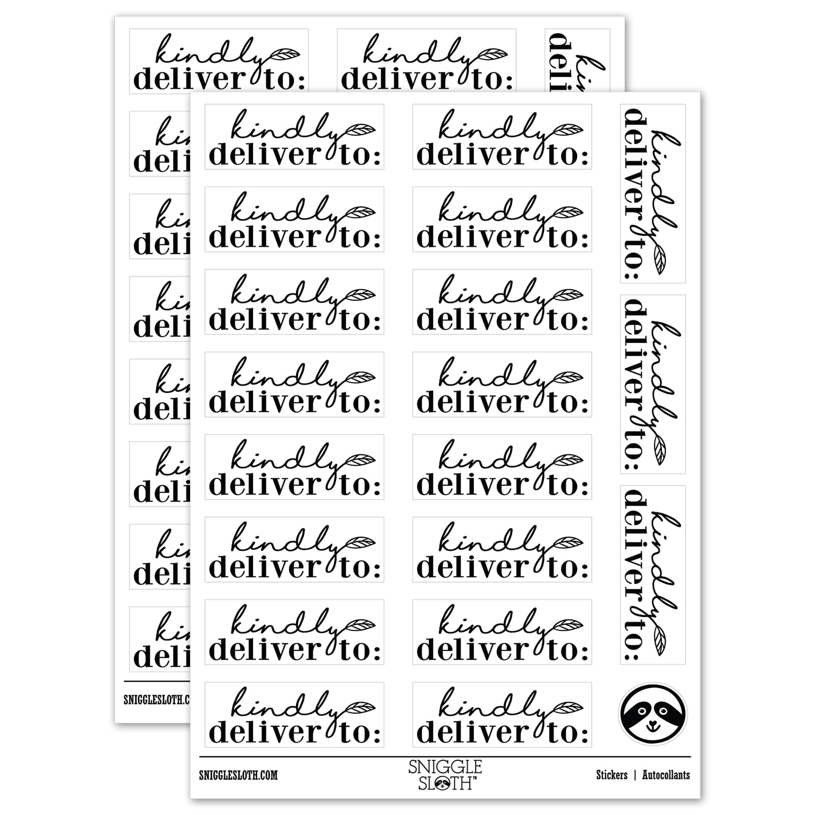 Kindly Deliver To Leaf Detail Letter Mail Sticker Set - White - Matte ...