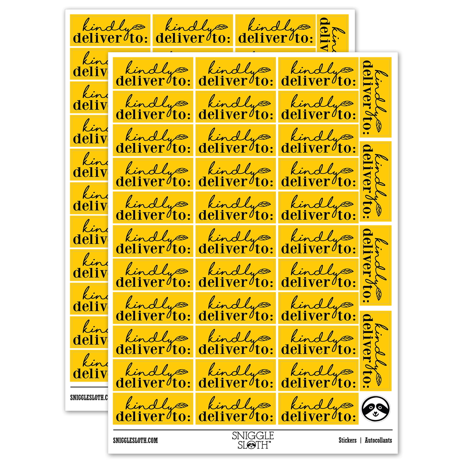 Kindly Deliver To Leaf Detail Letter Mail Sticker Set - Yellow - Matte ...
