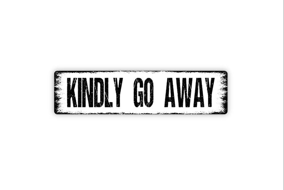Kindly Go Away Sign - Welcome No Soliciting Go On Git Funny Rustic ...