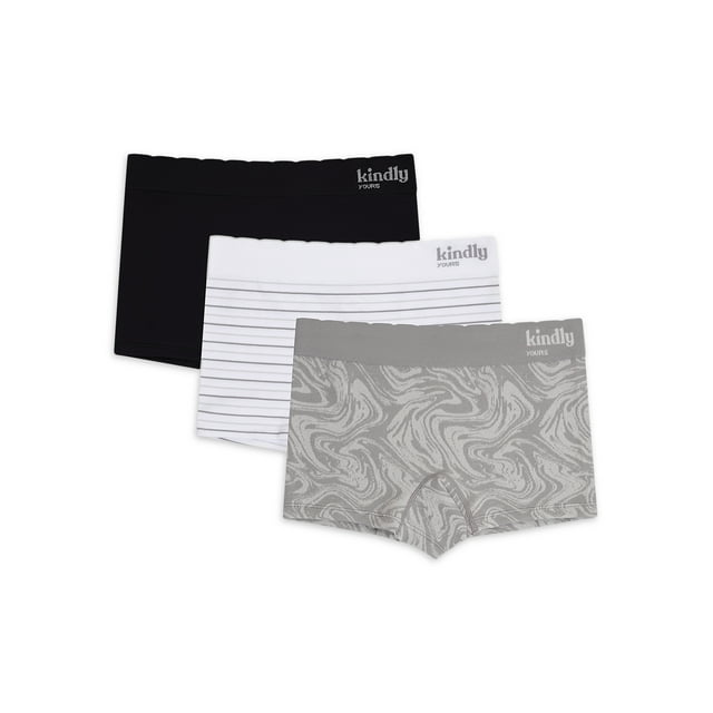 Kindly Yours Women's Seamless Boyshort Underwear 3-Pack, Sizes XS to ...