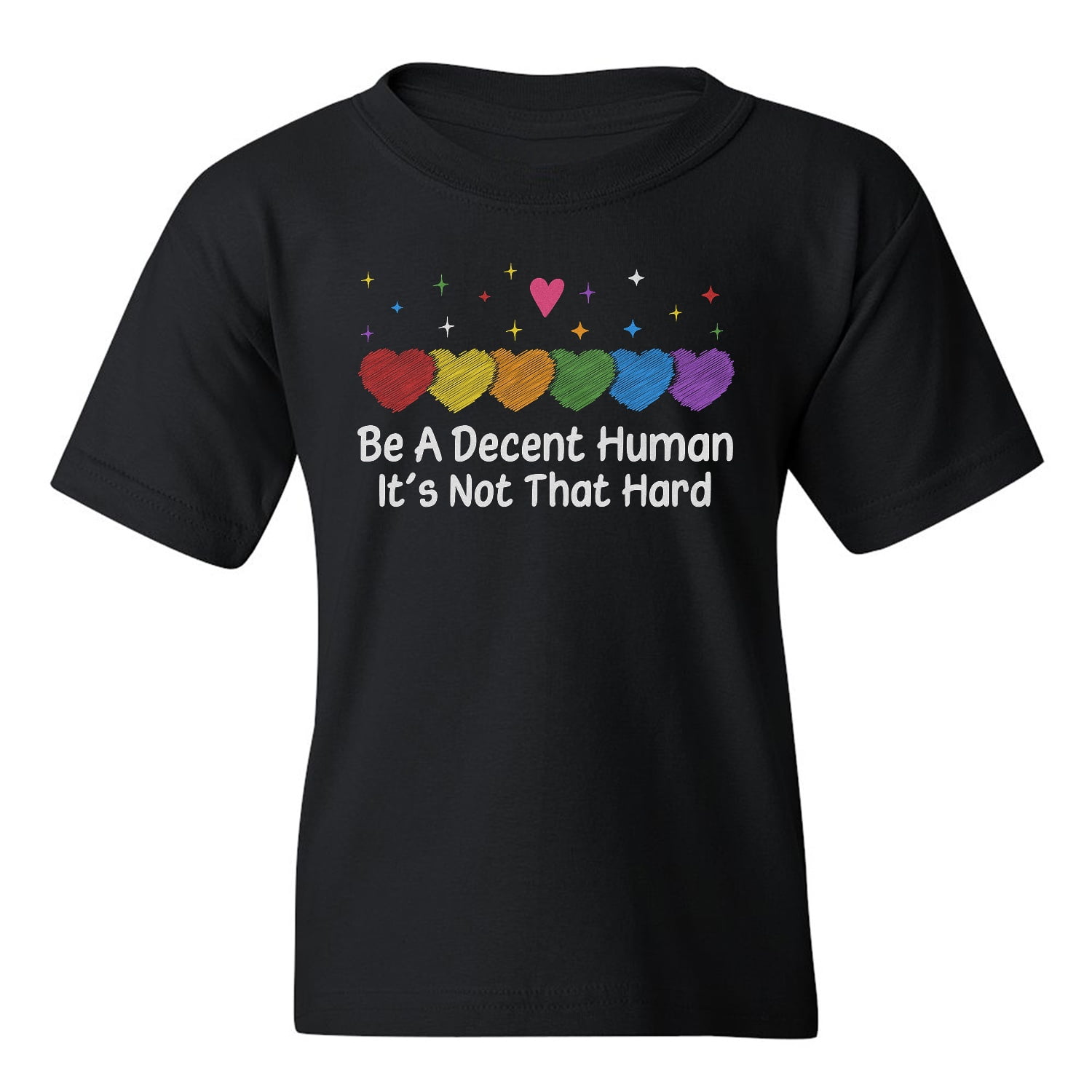 Kindness And Unity Heart - Be A Decent Human Always Youth Unisex T ...
