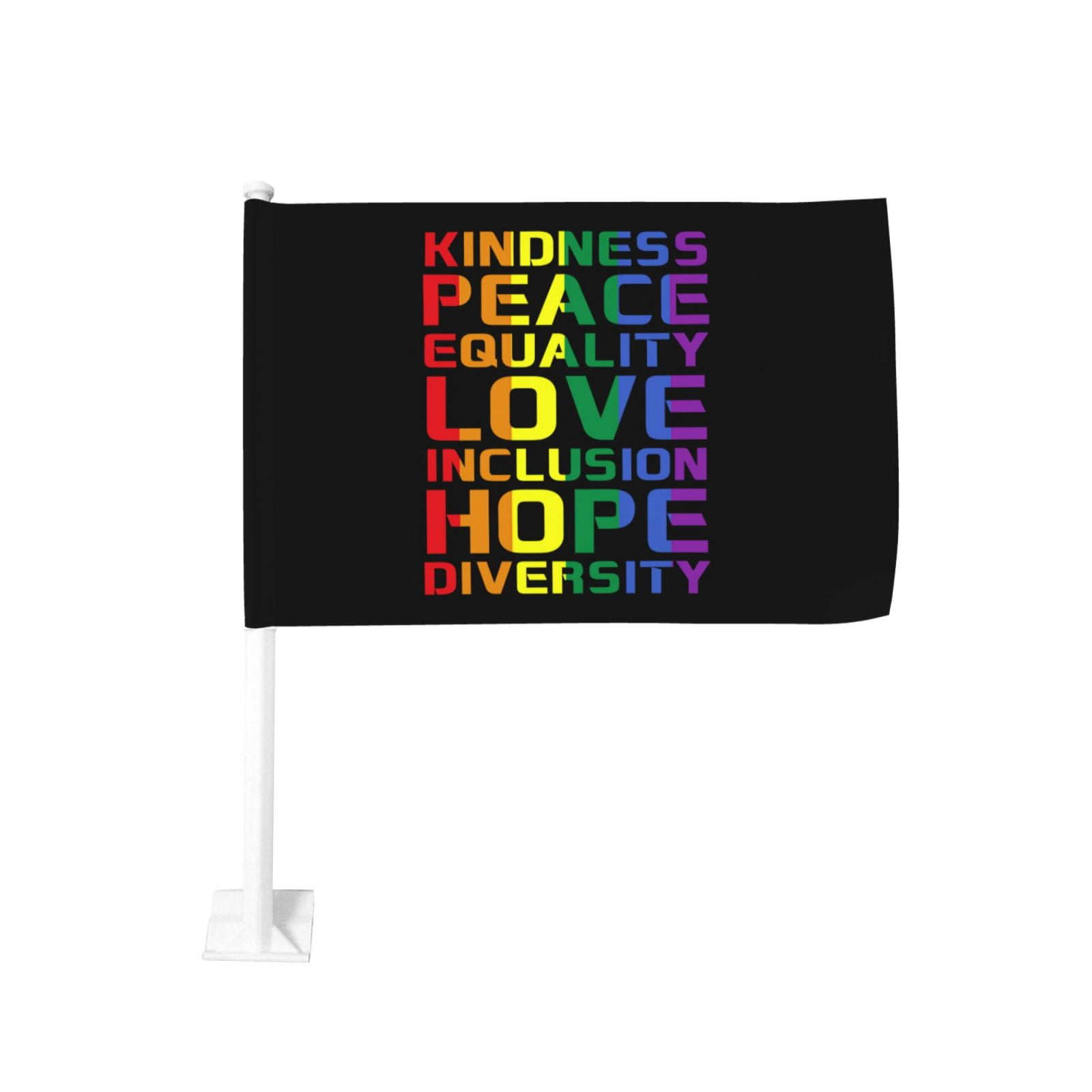 Kindness Equality Love Lgbtq Rainbow G-ay Pride Ally Car Flag Double ...