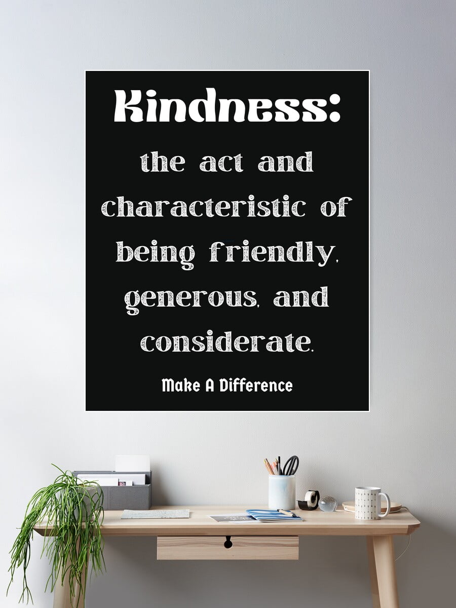 Kindness-Make A Difference Poster Wall Art, Modern Wall Decor For Living Room Bedroom, 8x12 ...