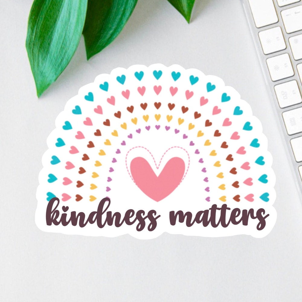 Kindness Matters Sticker, Heart Shades Sticker, Positive Label ...
