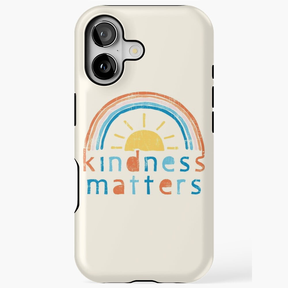 Kindness Matters Typography Rainbow Art iPhone 17 to 11 Pro Max ...