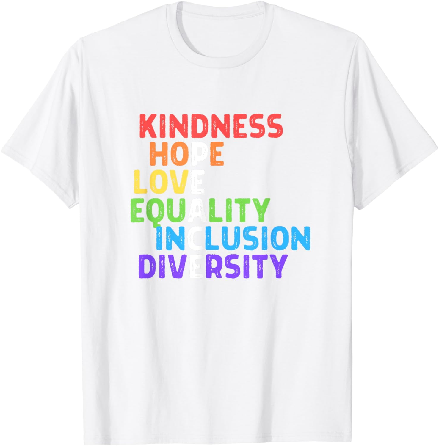 Kindness Peace Equality Inclusion Diversity Human Rights T-Shirt men ...