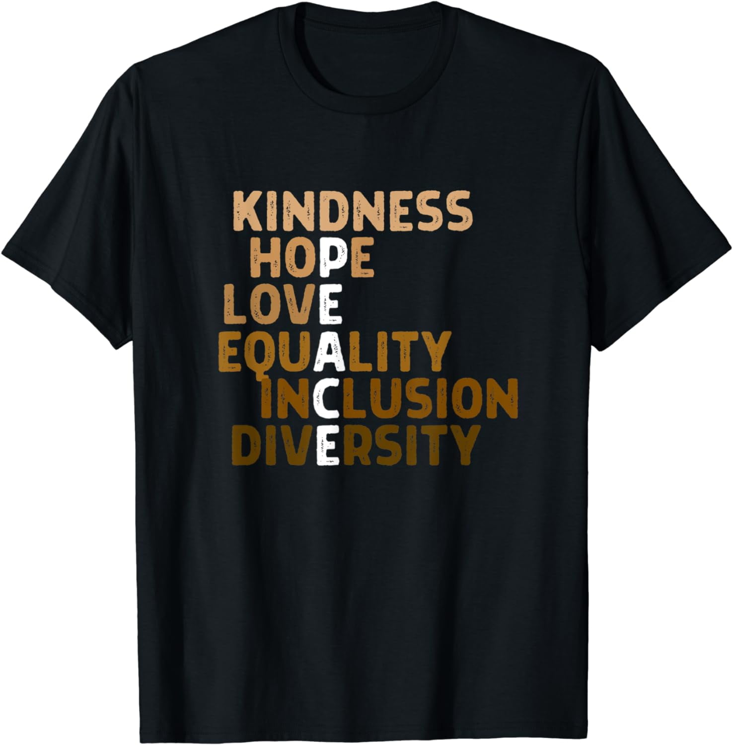 Kindness Peace Equality Inclusion Diversity Melanin BLM Gift T-Shirt ...