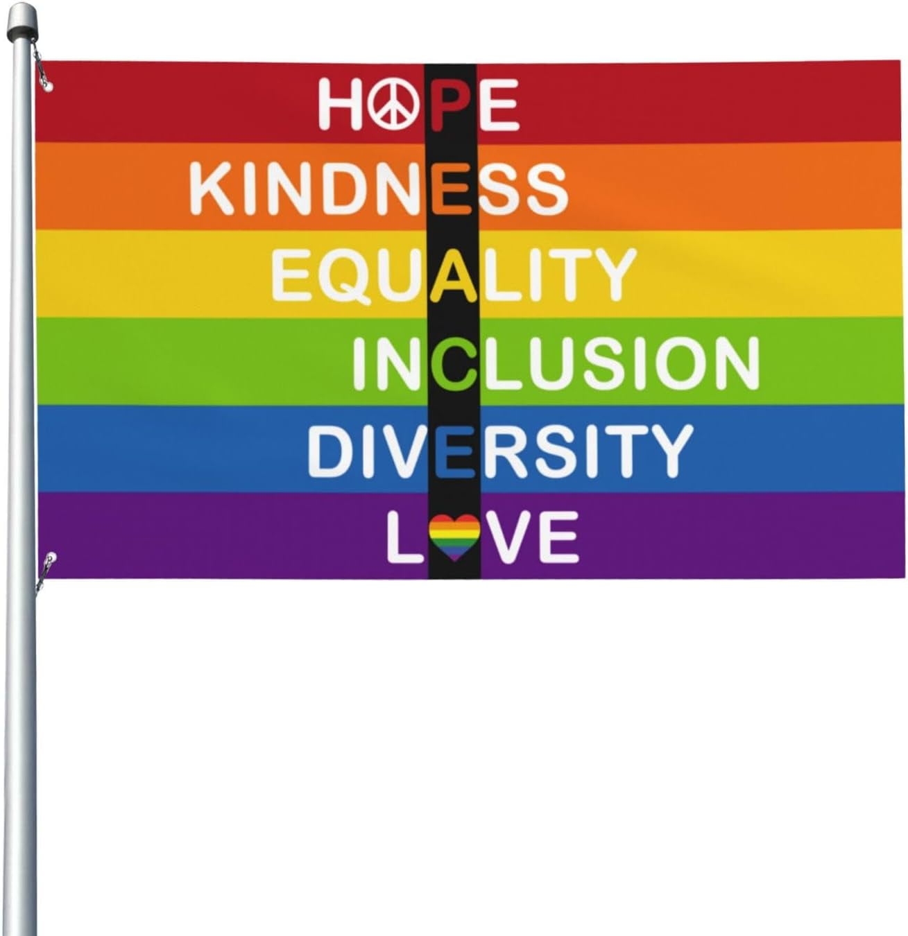 Kindness Peace Equality Love Inclusion Hope Diversity Flag Garden Yard ...
