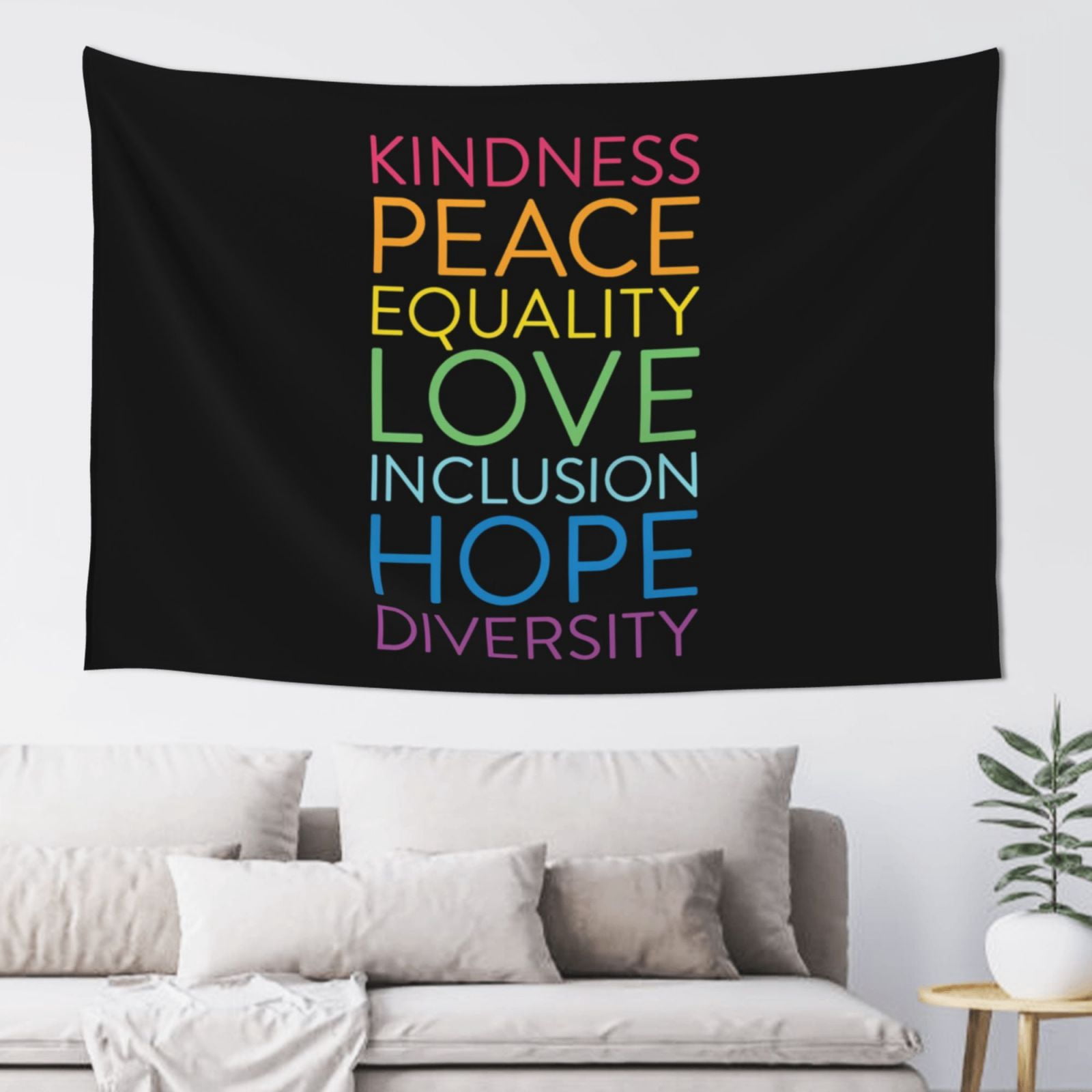 Kindness Peace Equality Love Inclusion Hope Diversity Tapestry 60"X40 ...
