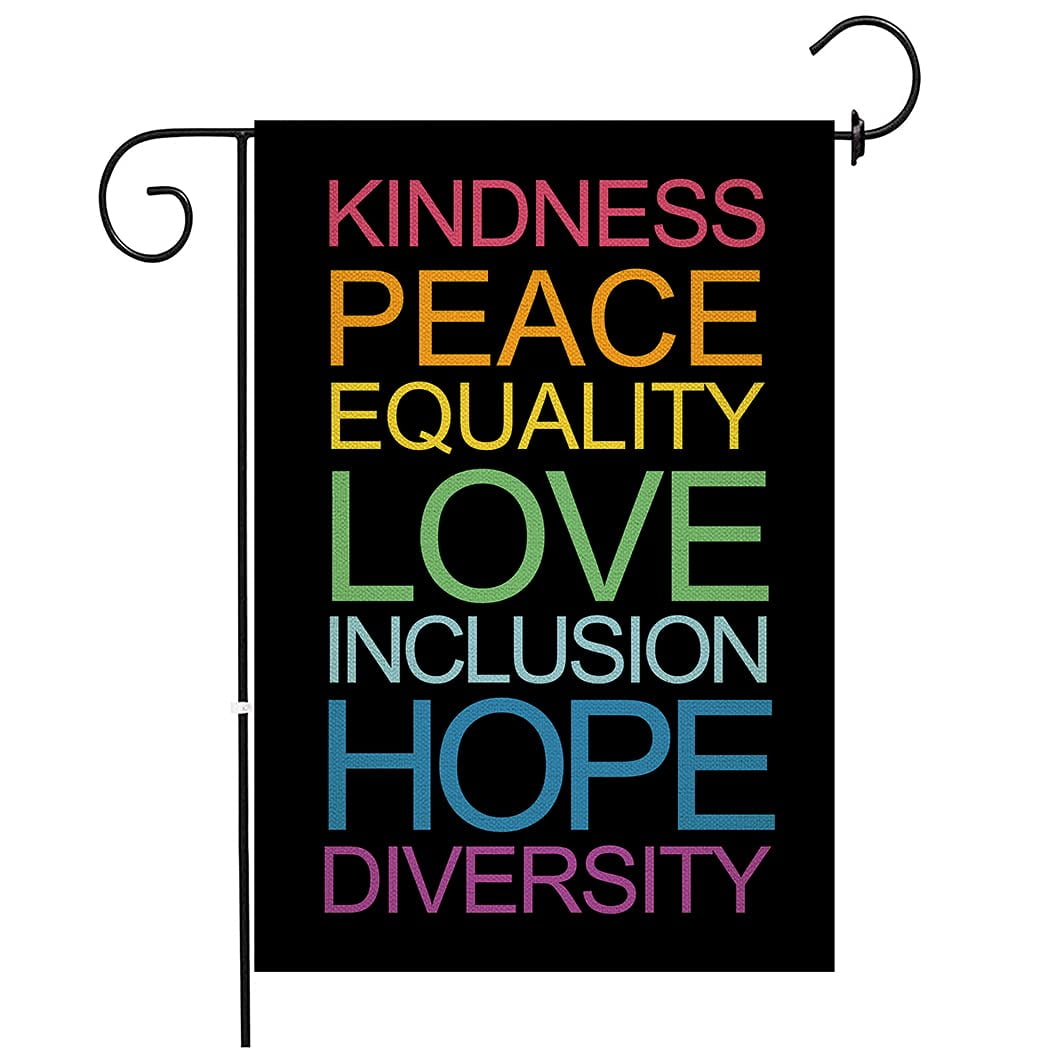 Kindness Peace Equality Love Inclusion Hope and Diversity Flag, LGBT ...