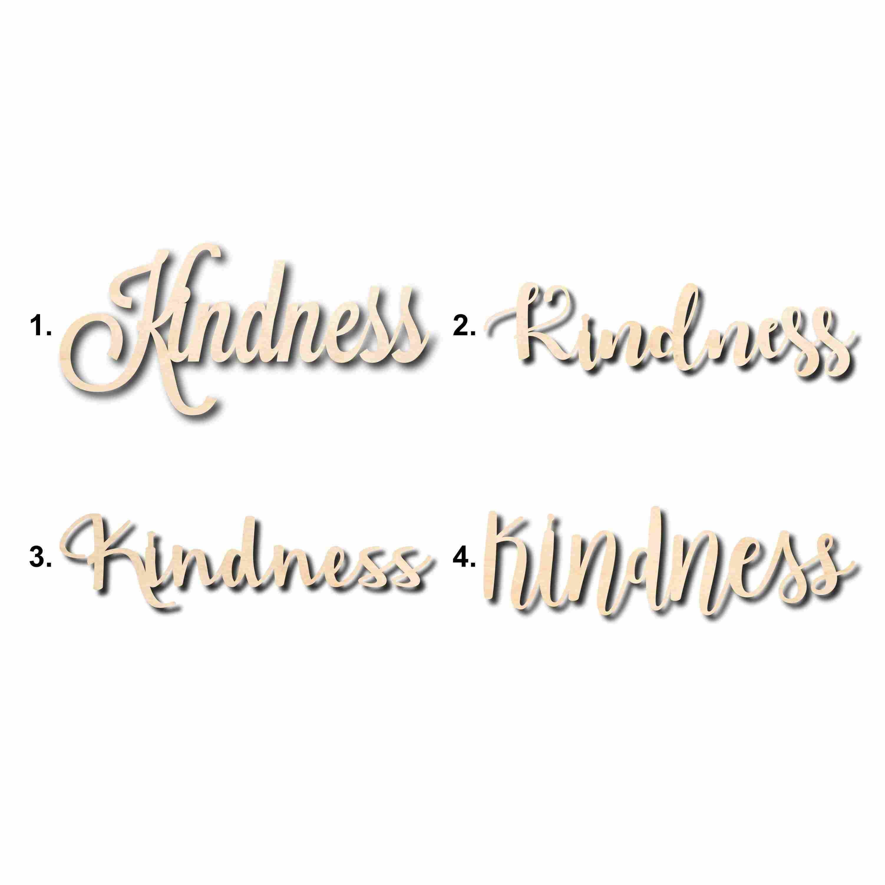 Kindness Sign Unfinished Wood Cutout Home Decor DIY Option 2- 14" Wide ...