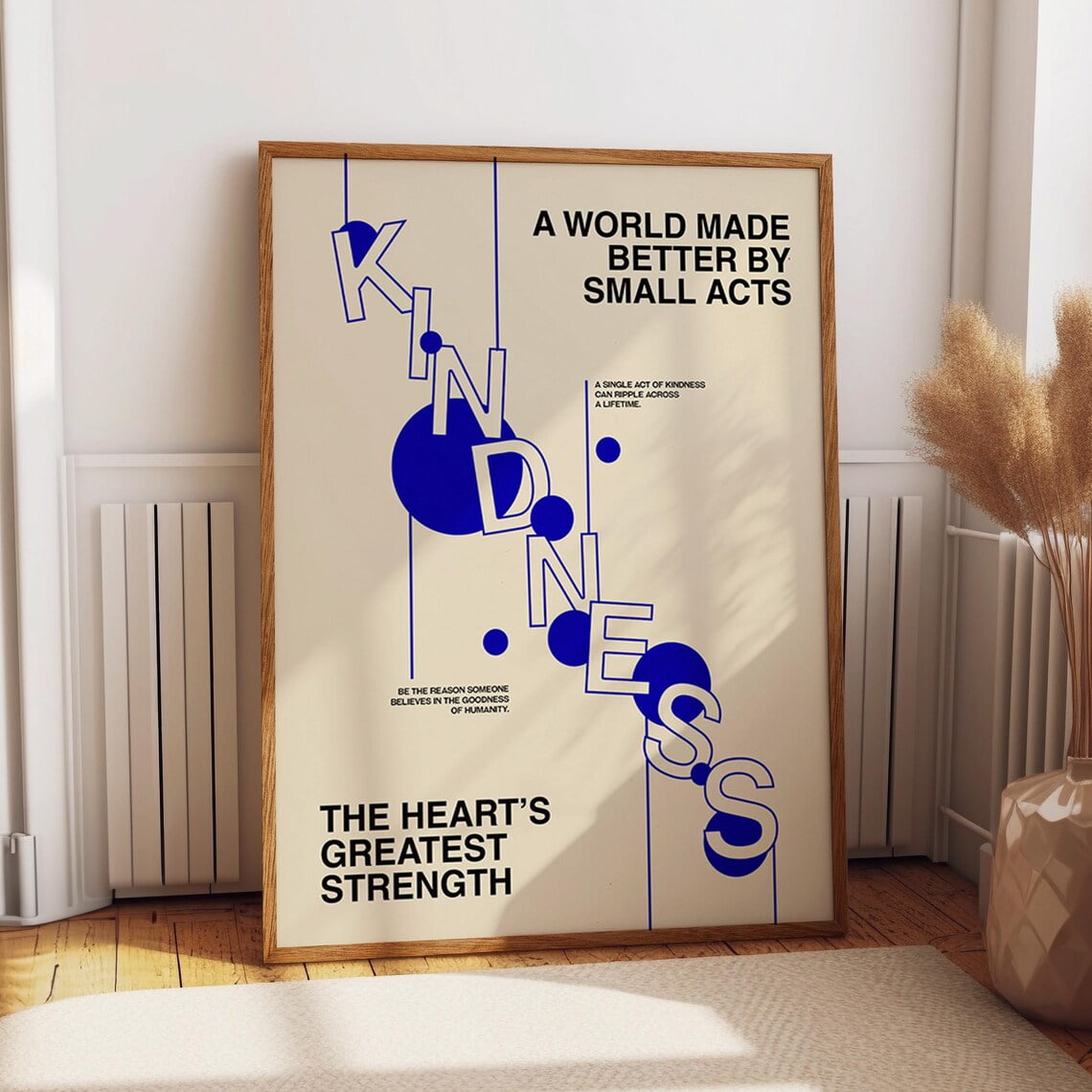 Kindness Typography Art Poster – Inspirational Modern Wall Art ...
