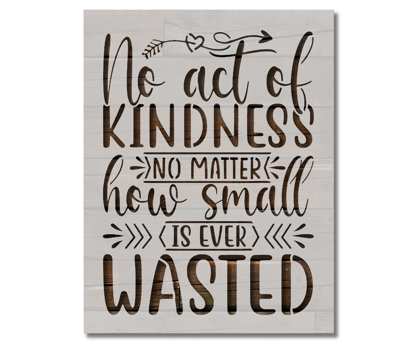 Kindness is Never Wasted Inspirational Stencil Template Reusable 8.5 x ...