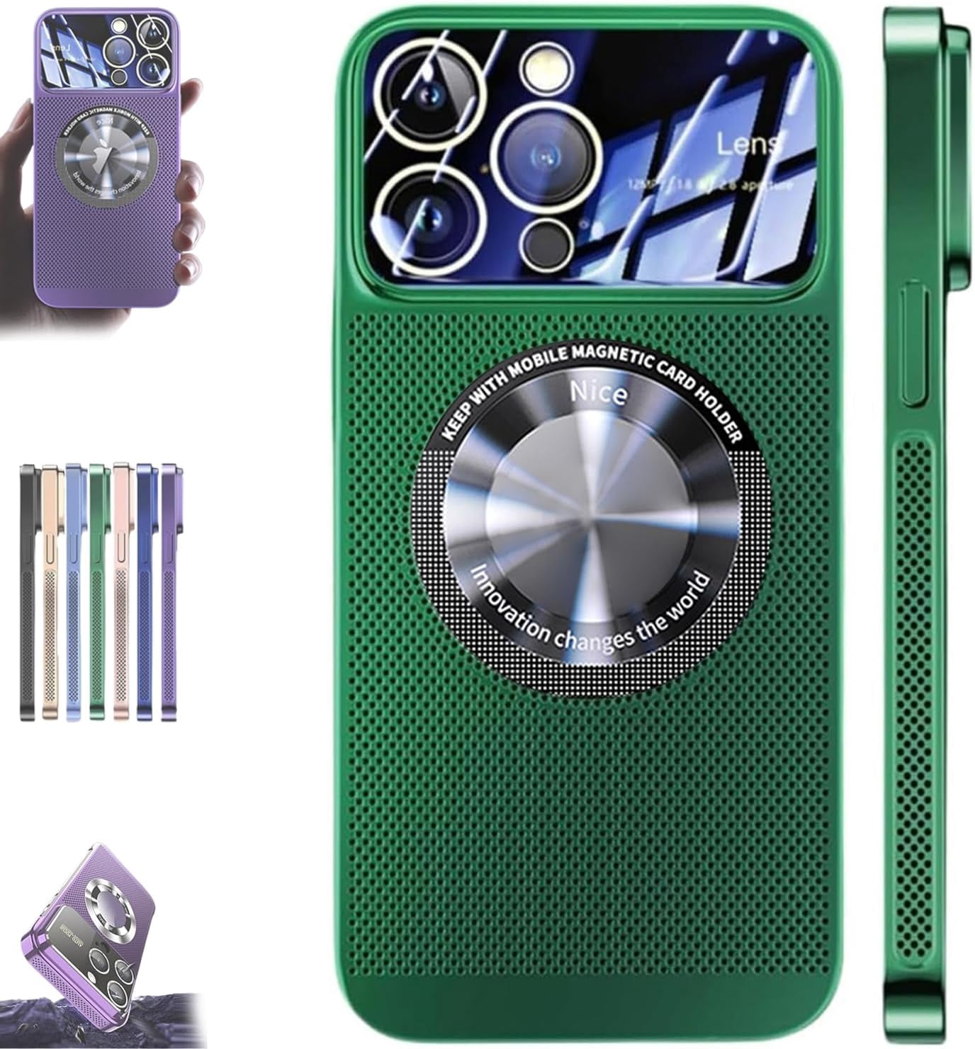 Kindnessl Electroplating Heat Dissipation Magnetic Large Window Phone ...