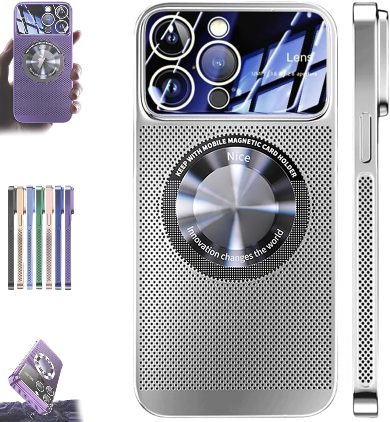 Kindnessl Electroplating Heat Dissipation Magnetic Large Window Phone ...
