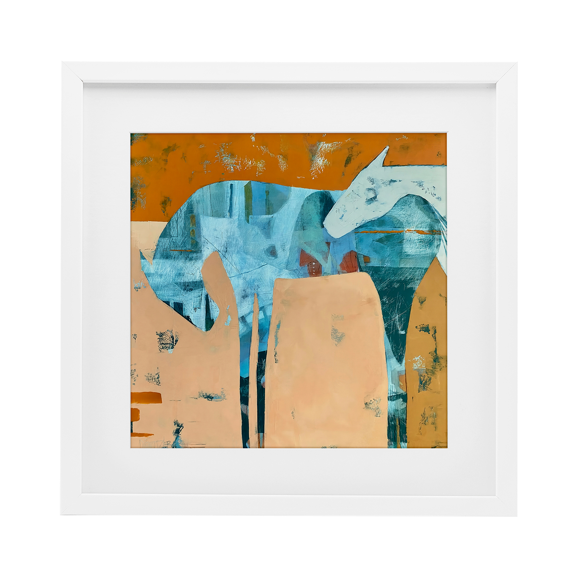 Kindred Crush Horses White Framed Print Under Glass, design by Dianna ...
